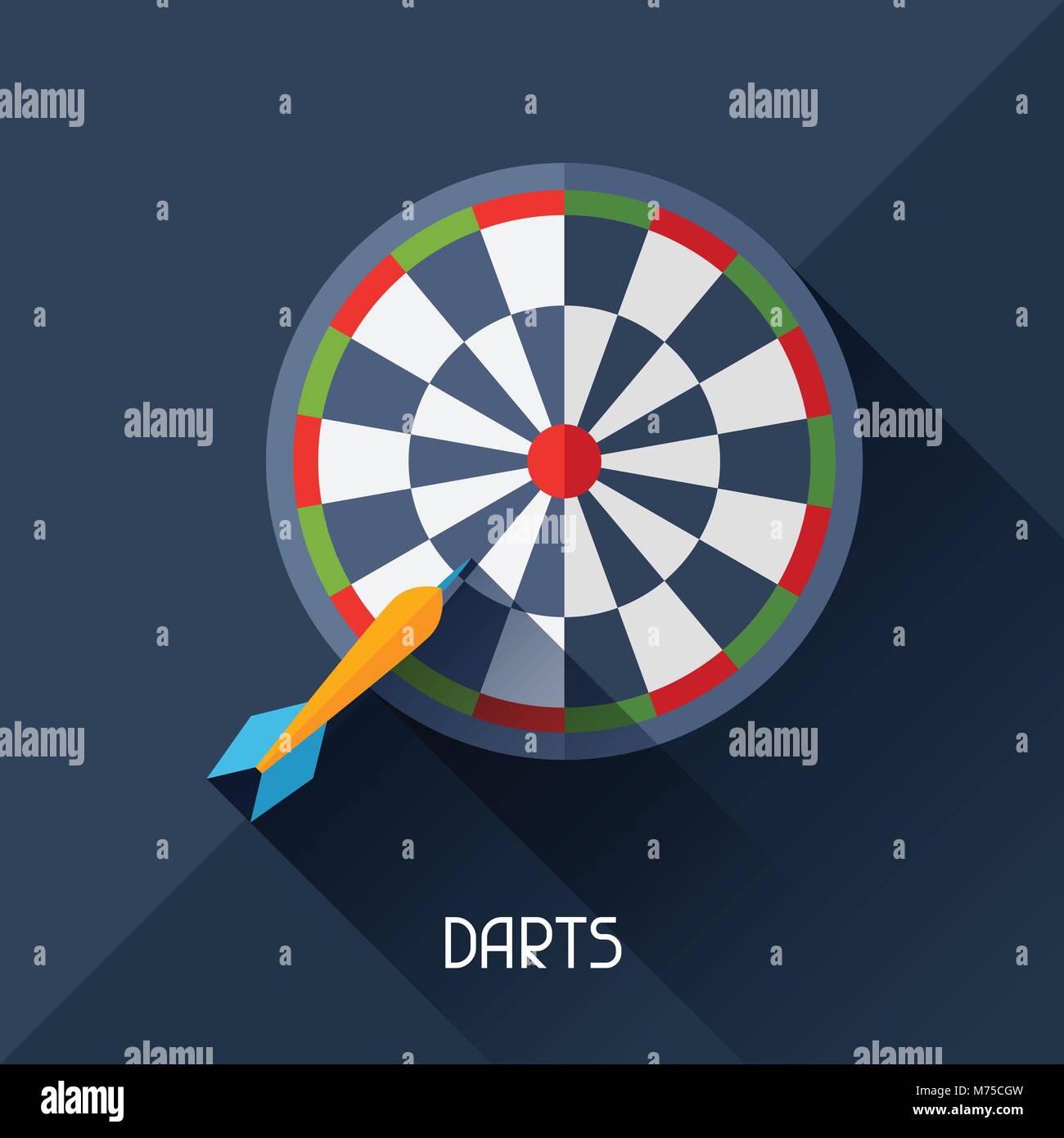 Game illustration with darts in flat design style Stock Vector Image ...
