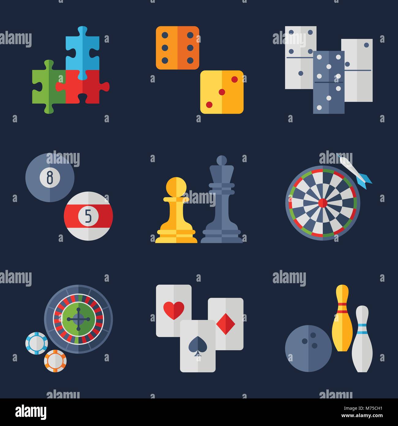 Business game icons set hi-res stock photography and images - Alamy