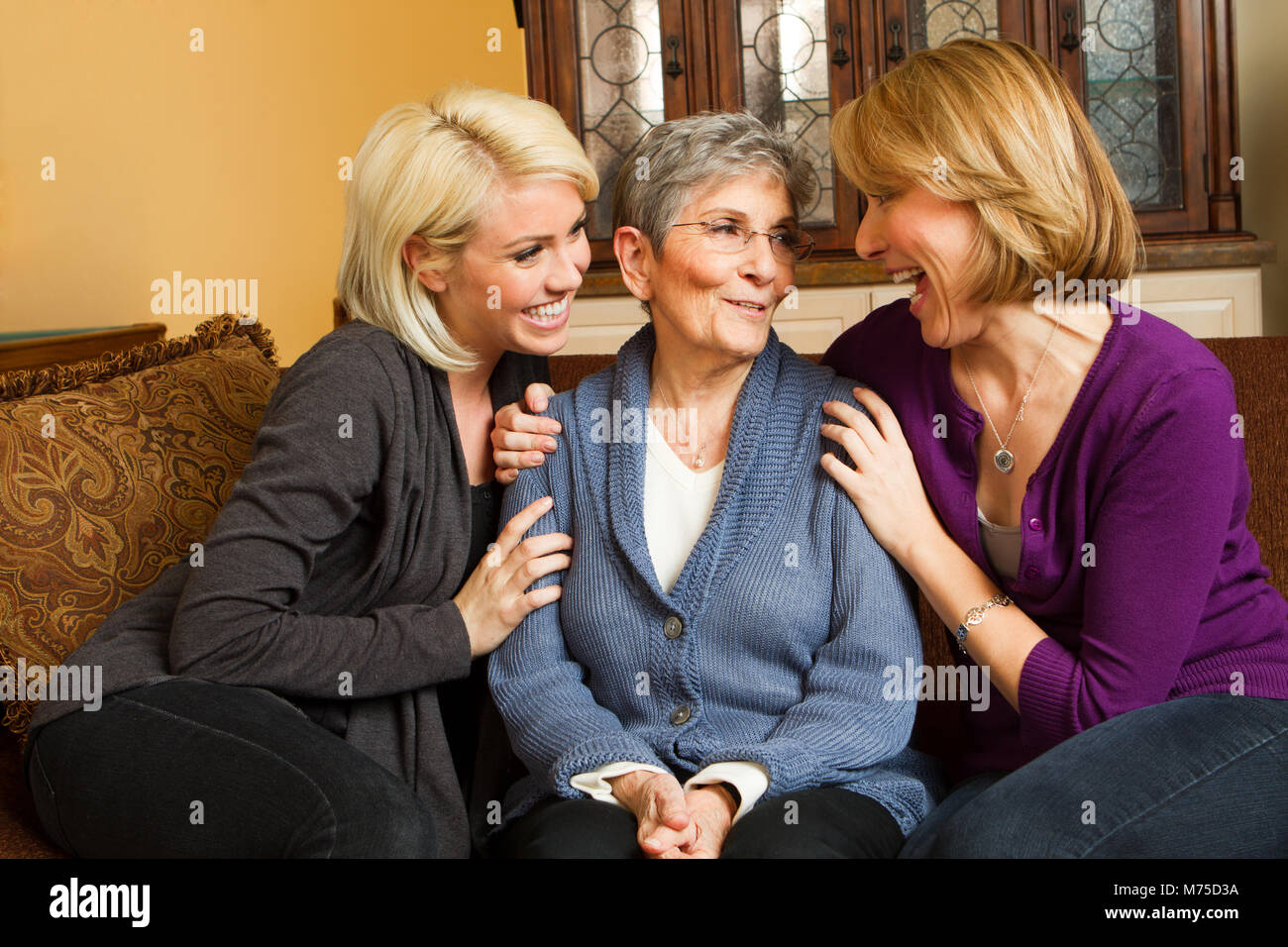 Family of three generation of women Stock Photo - Alamy