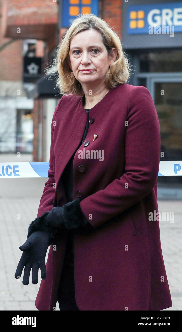 Home Secretary Amber Rudd During A Visit To The Scene At The Maltings