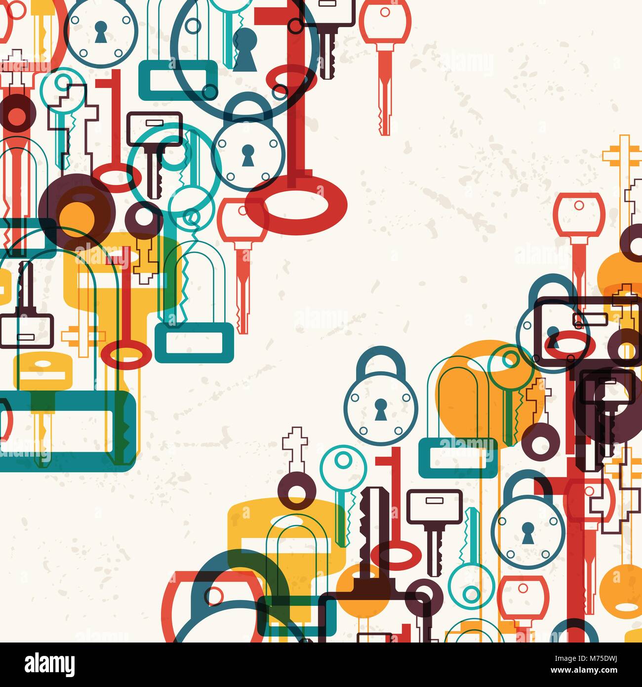 Background design with locks and keys icons Stock Vector Image & Art ...