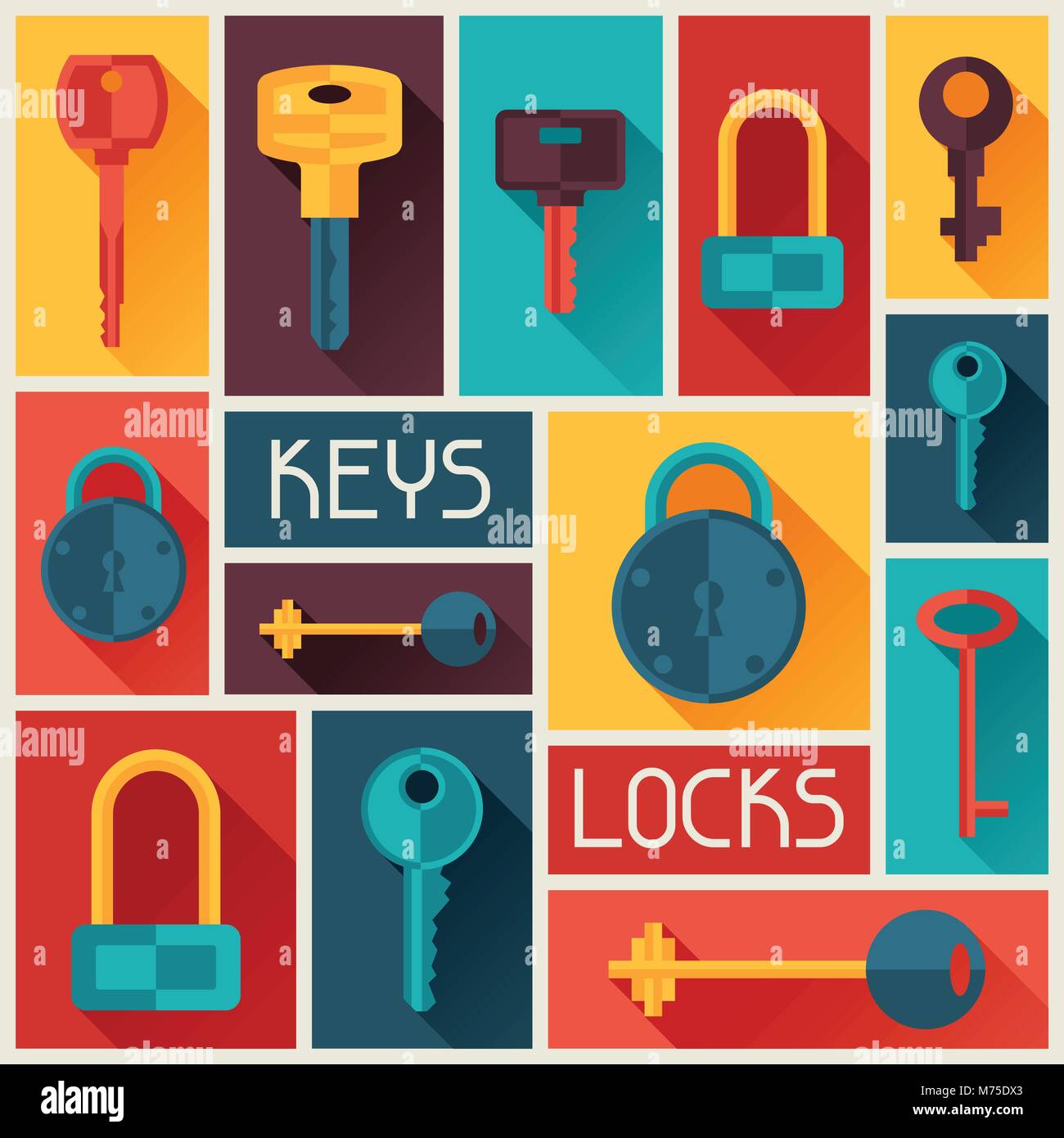 Background design with locks and keys icons Stock Vector Image & Art ...