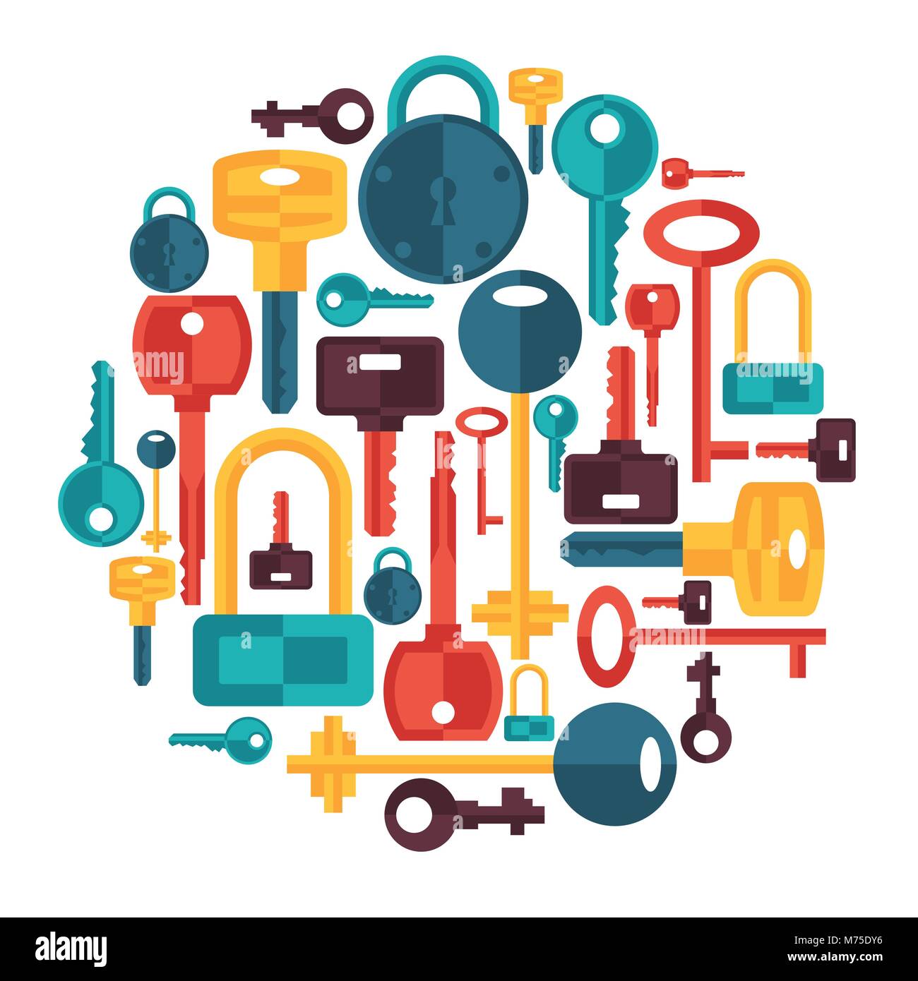 Home security concept locks Stock Vector Images - Alamy