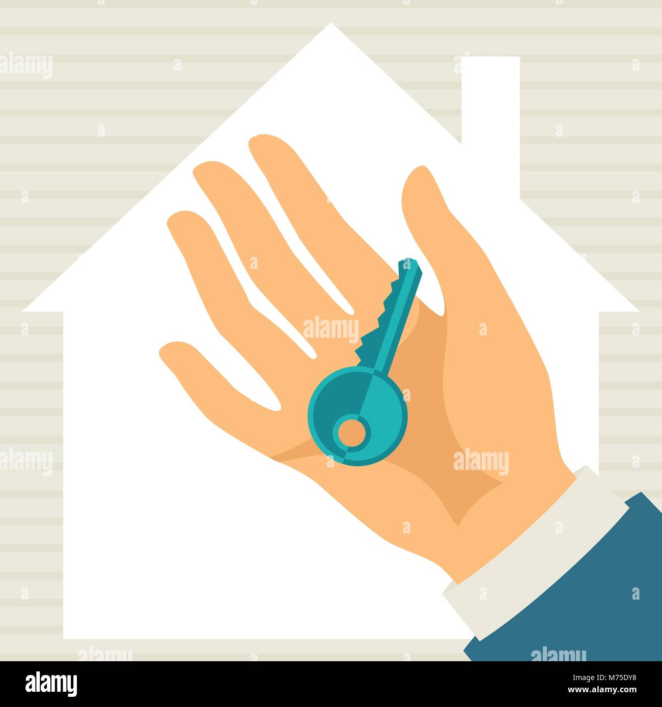 Illustration of hand holding key in flat style Stock Vector Image & Art ...