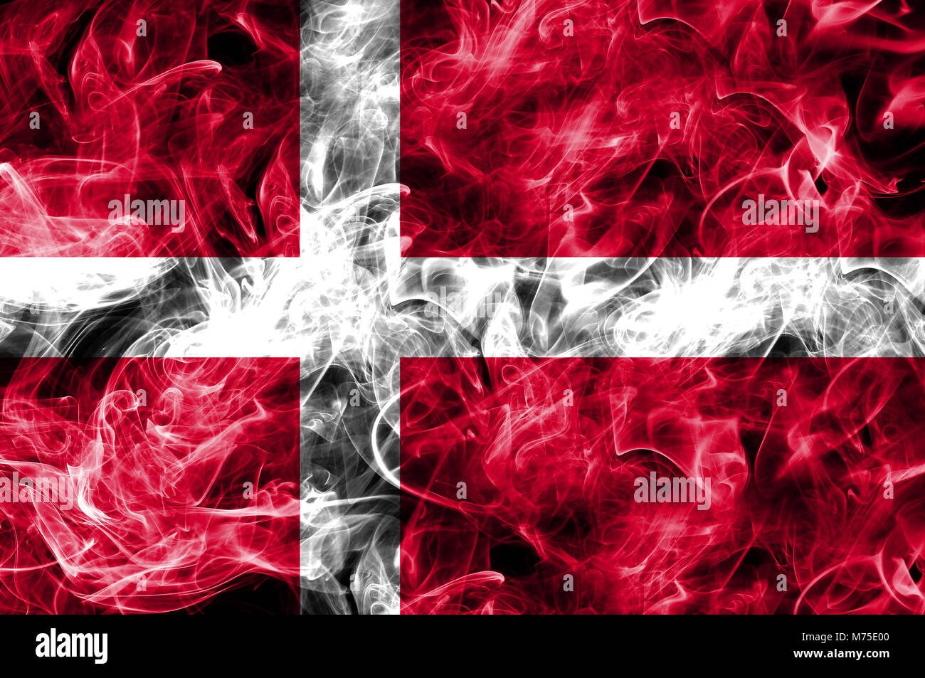 Denmark smoke flag Stock Photo - Alamy