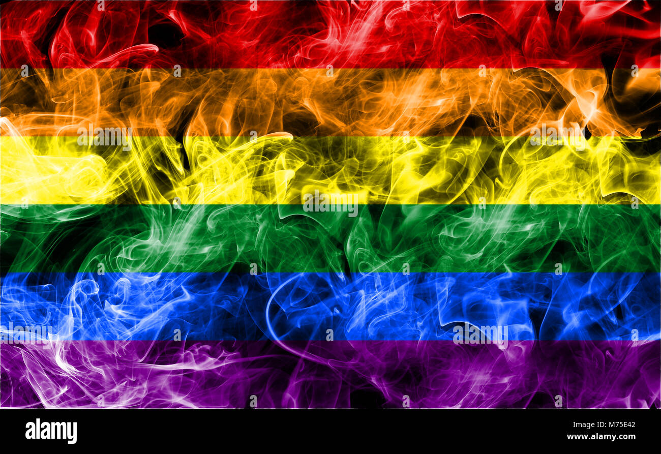Gay smoke flag, LGBT pride flag Stock Photo - Alamy