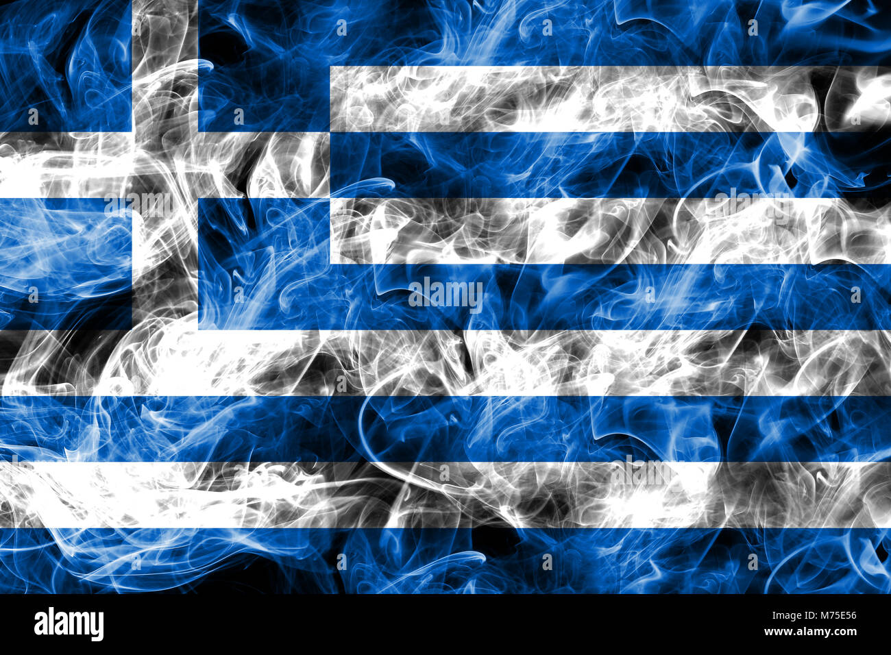 Greece smoke flag hi-res stock photography and images - Alamy