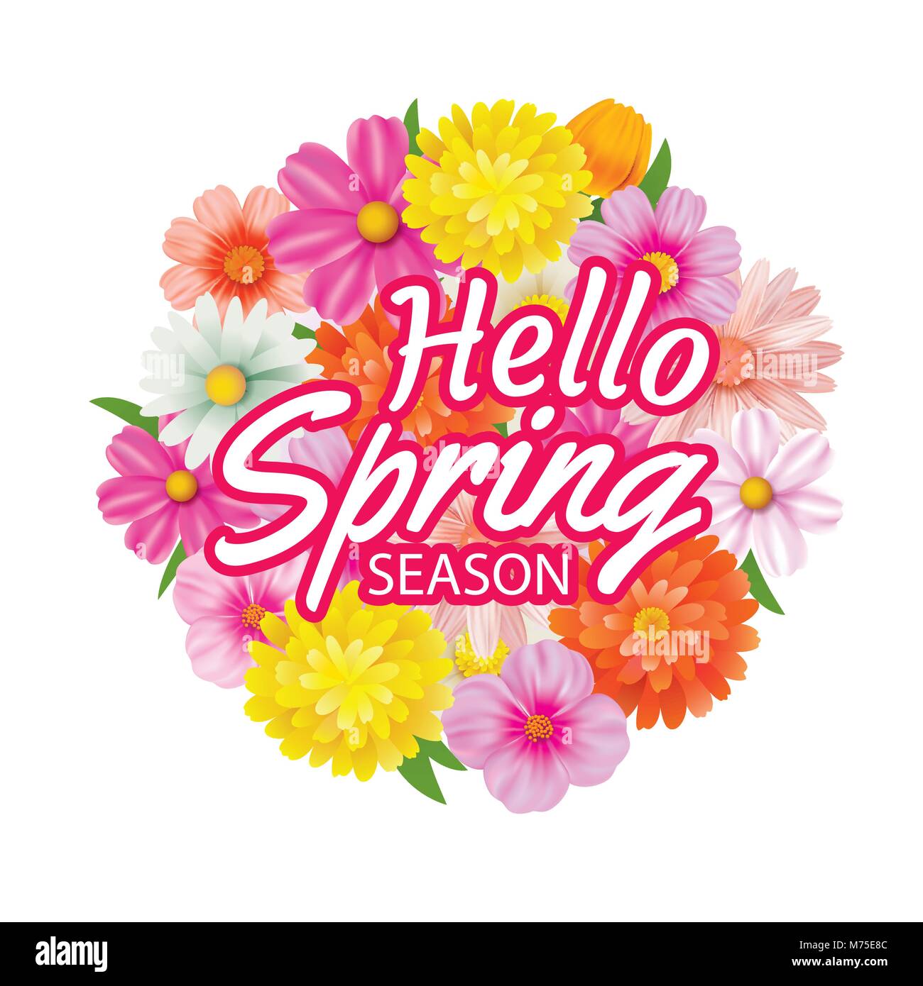 Circle frame with flowers hi-res stock photography and images - Alamy