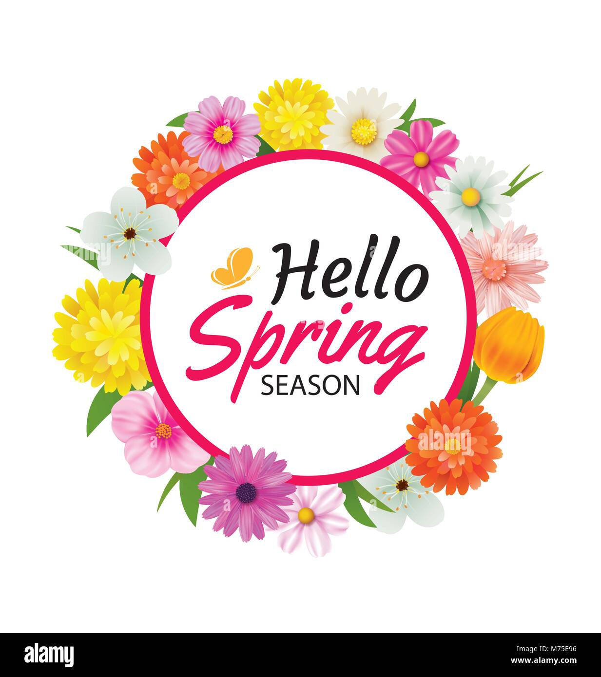 Circle flower frame Stock Vector Images - Alamy