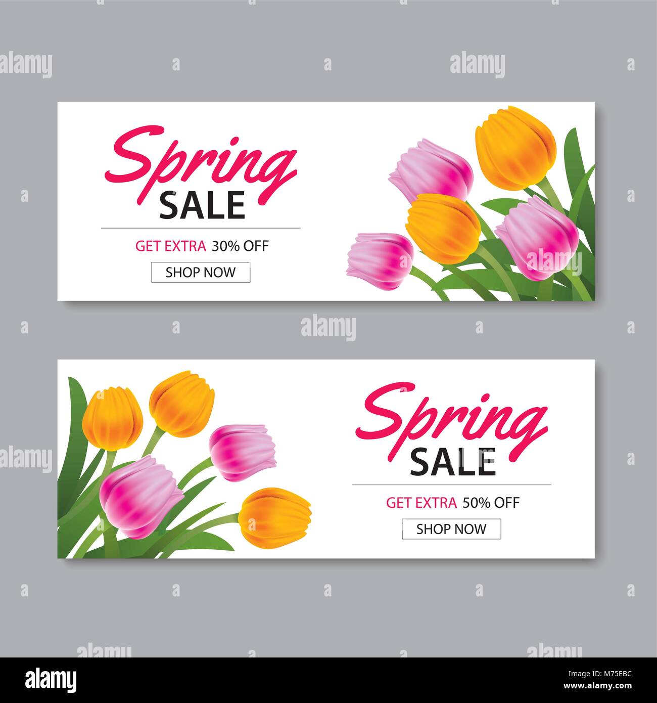 Spring sale banner template with colorful flower.Can be use voucher ...