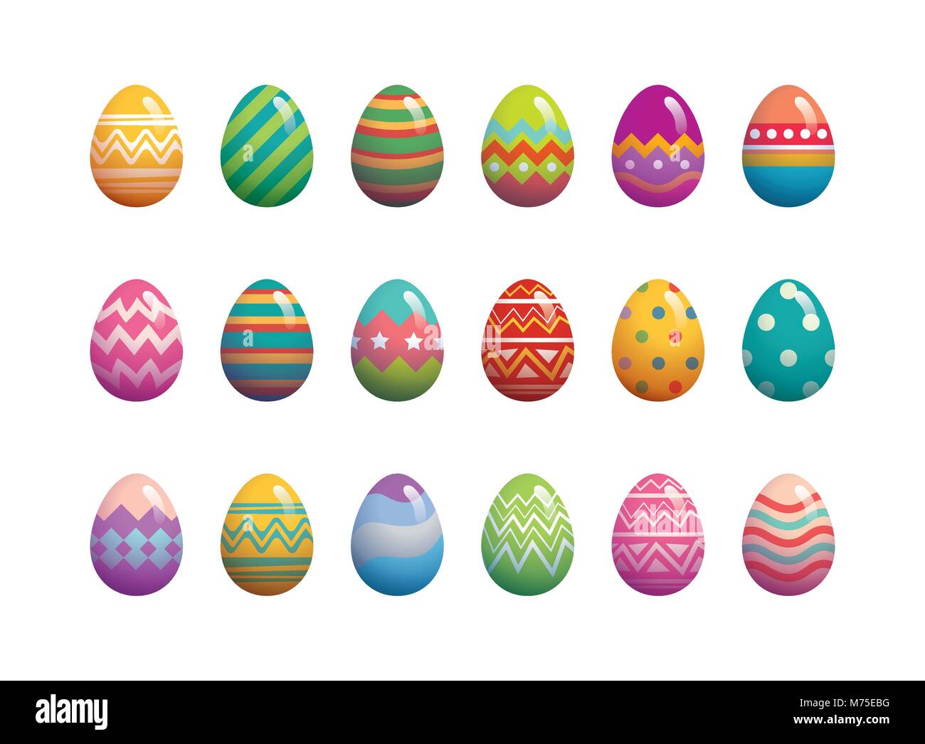 Collection easter eggs on Stock Vector Images - Alamy