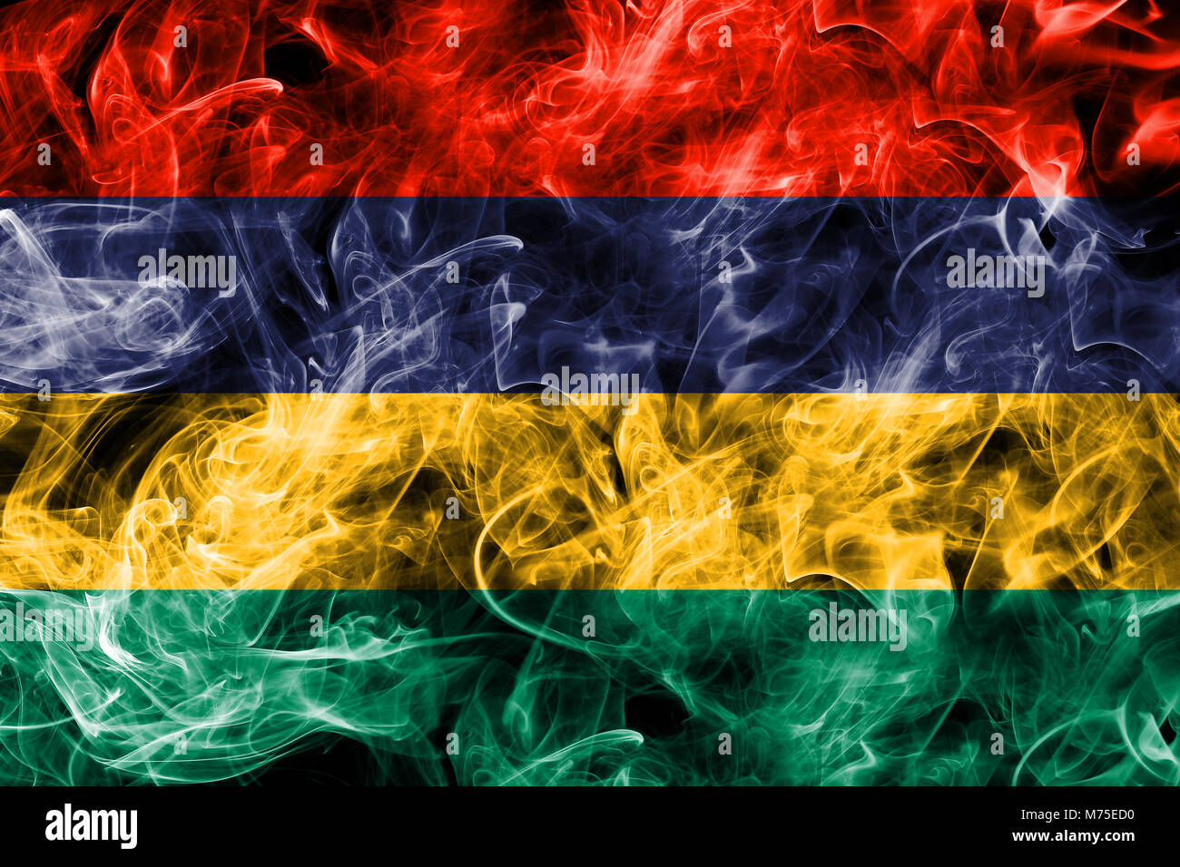Mauritius smoke flag Stock Photo - Alamy