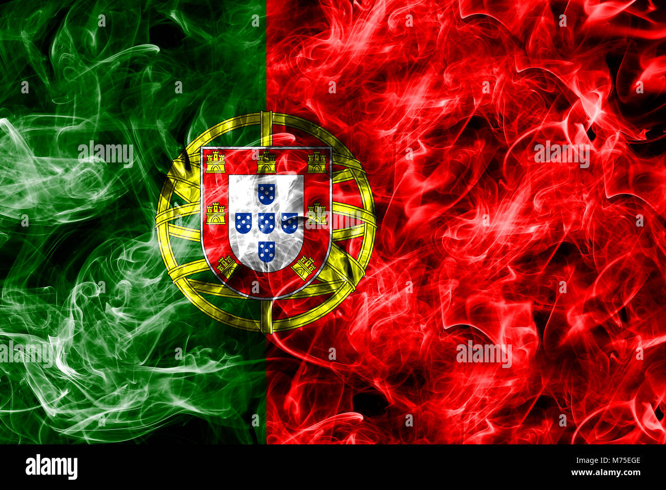 Portugal smoke flag Stock Photo - Alamy