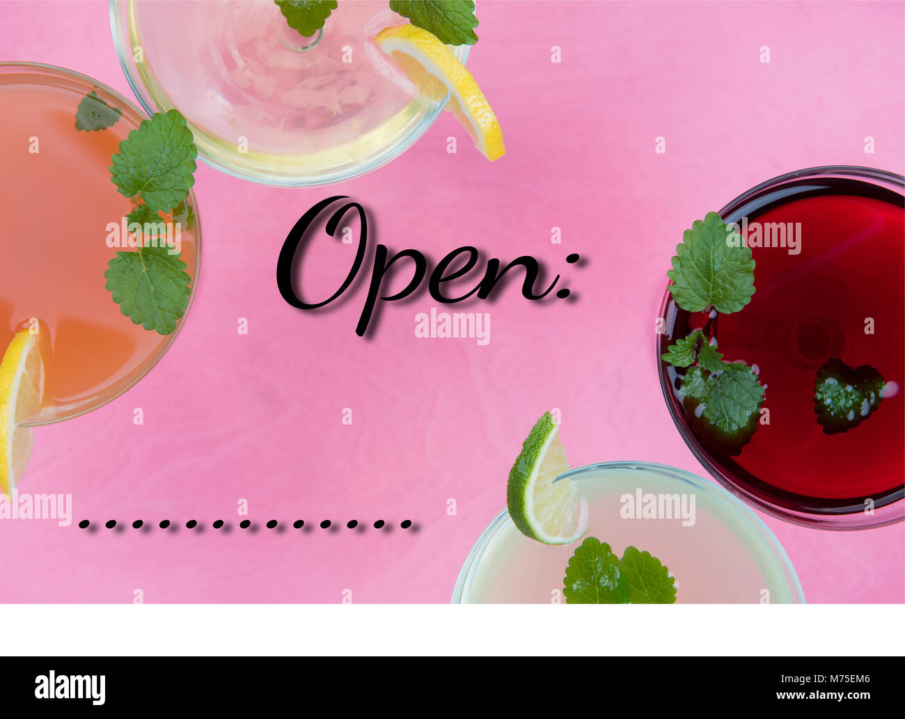 BAR on the background of colorful drinks Stock Photo - Alamy