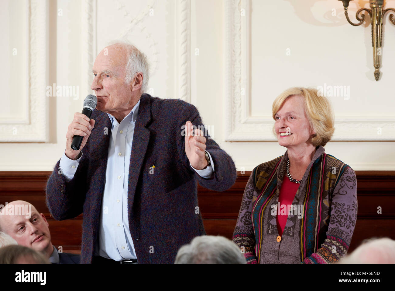 Peter Snow and Ann MacMillan The Oldie Literary Lunch 06/03/18 Stock ...