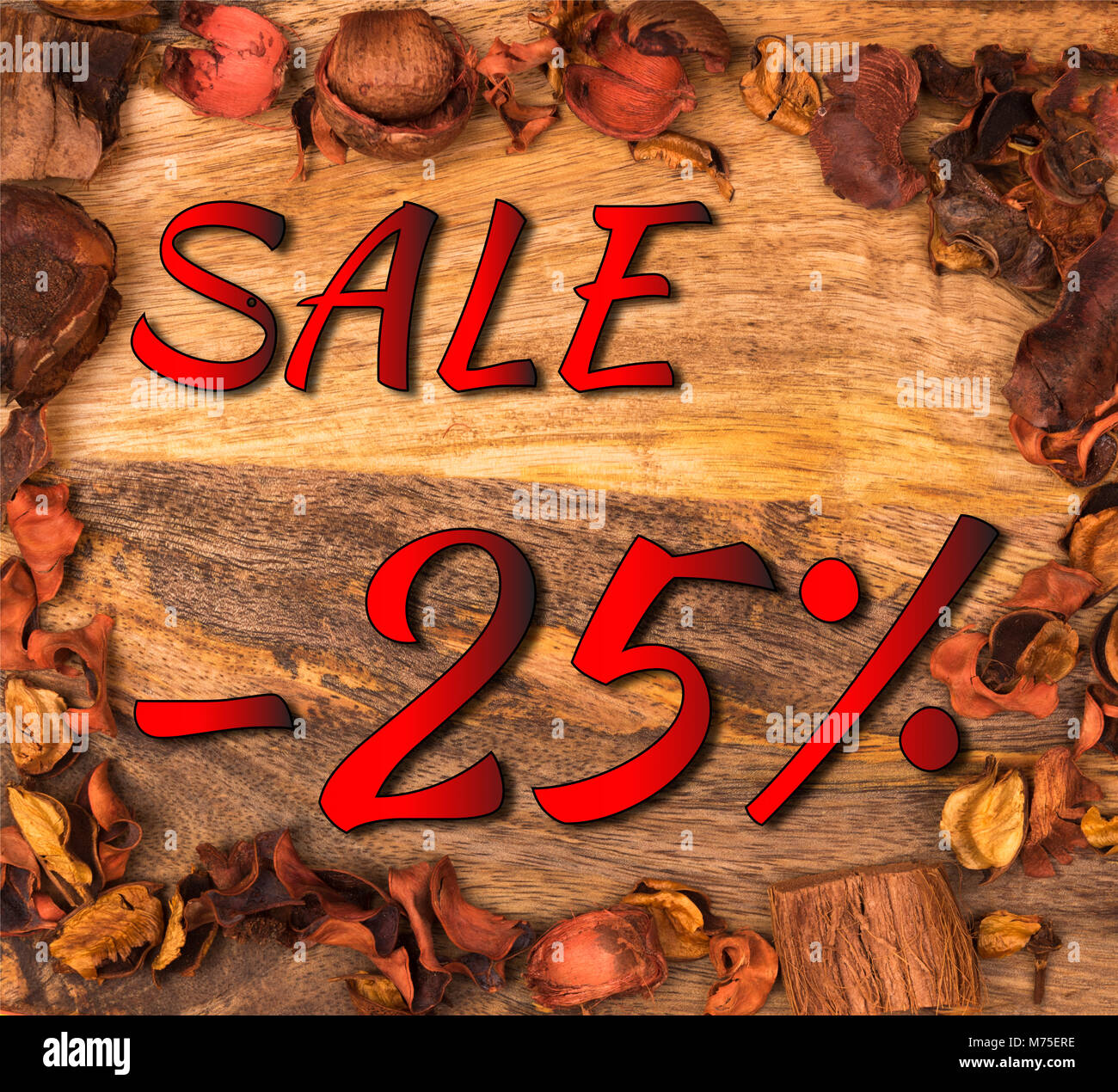 SALE sign on a background of a mango wood board Stock Photo - Alamy