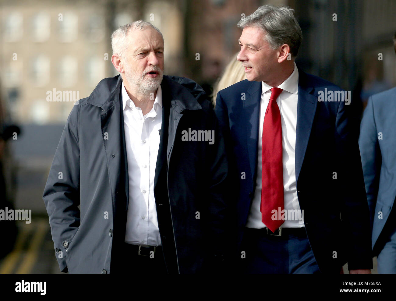 Labour leader Jeremy Corbyn (left) with Scottish Labour leader Richard ...