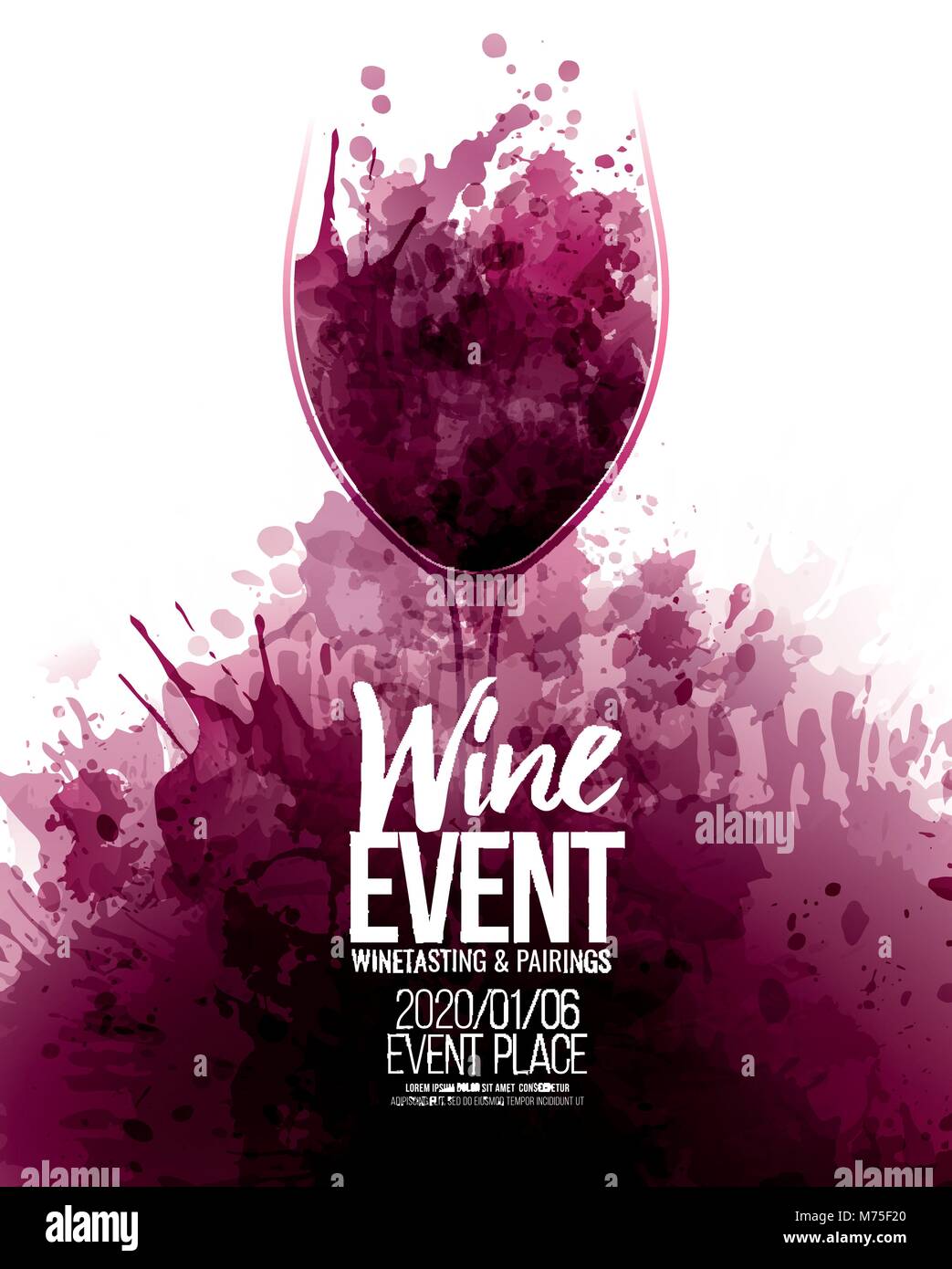Template for promotions or presentations of wine events. Background ...