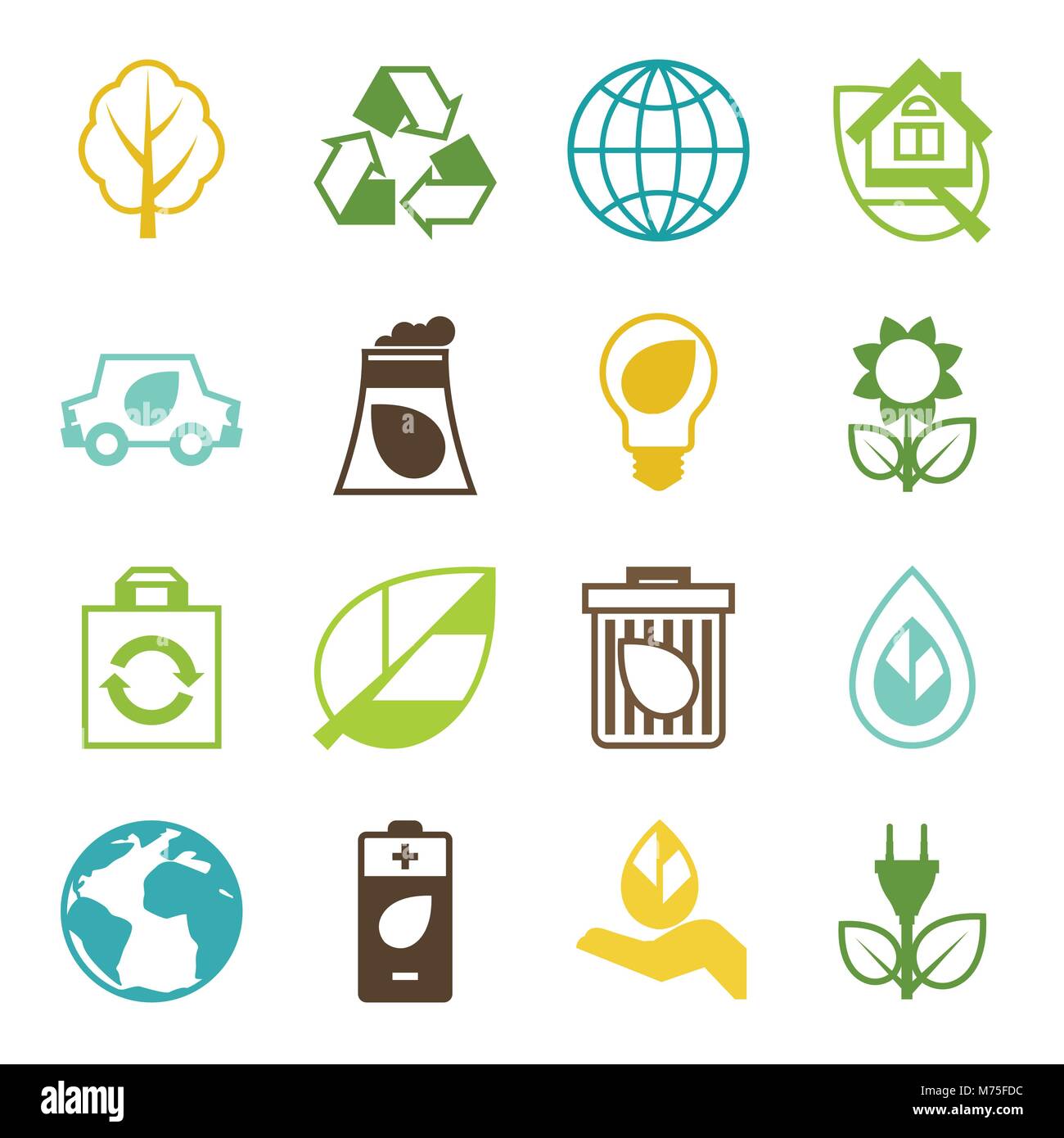 Ecology set of environment and pollution icons Stock Vector Image & Art ...