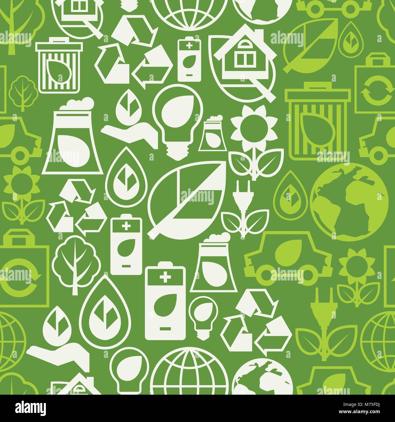Ecology seamless pattern with environment icons Stock Vector Image ...