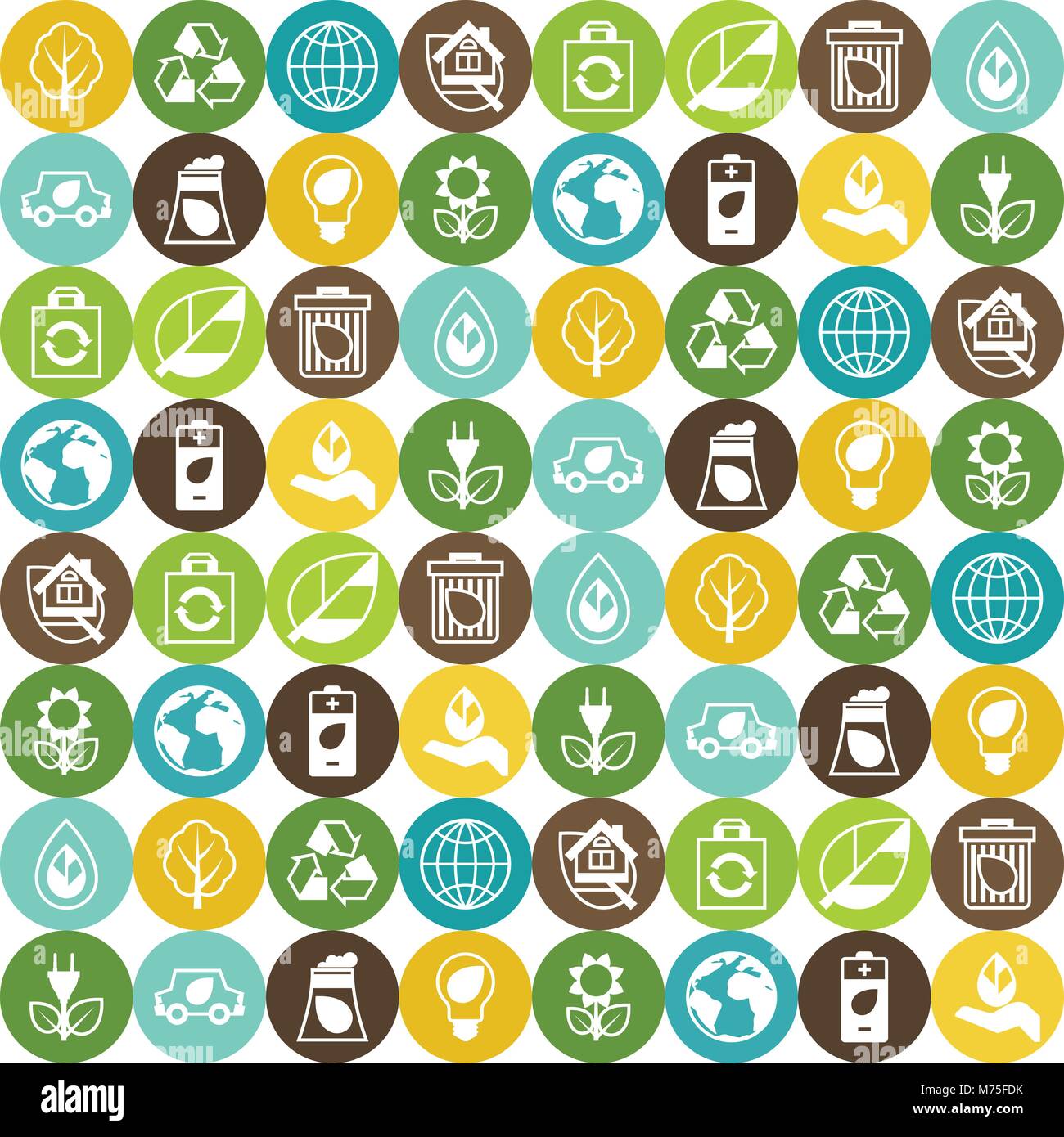 Ecology seamless pattern with environment icons Stock Vector Image ...