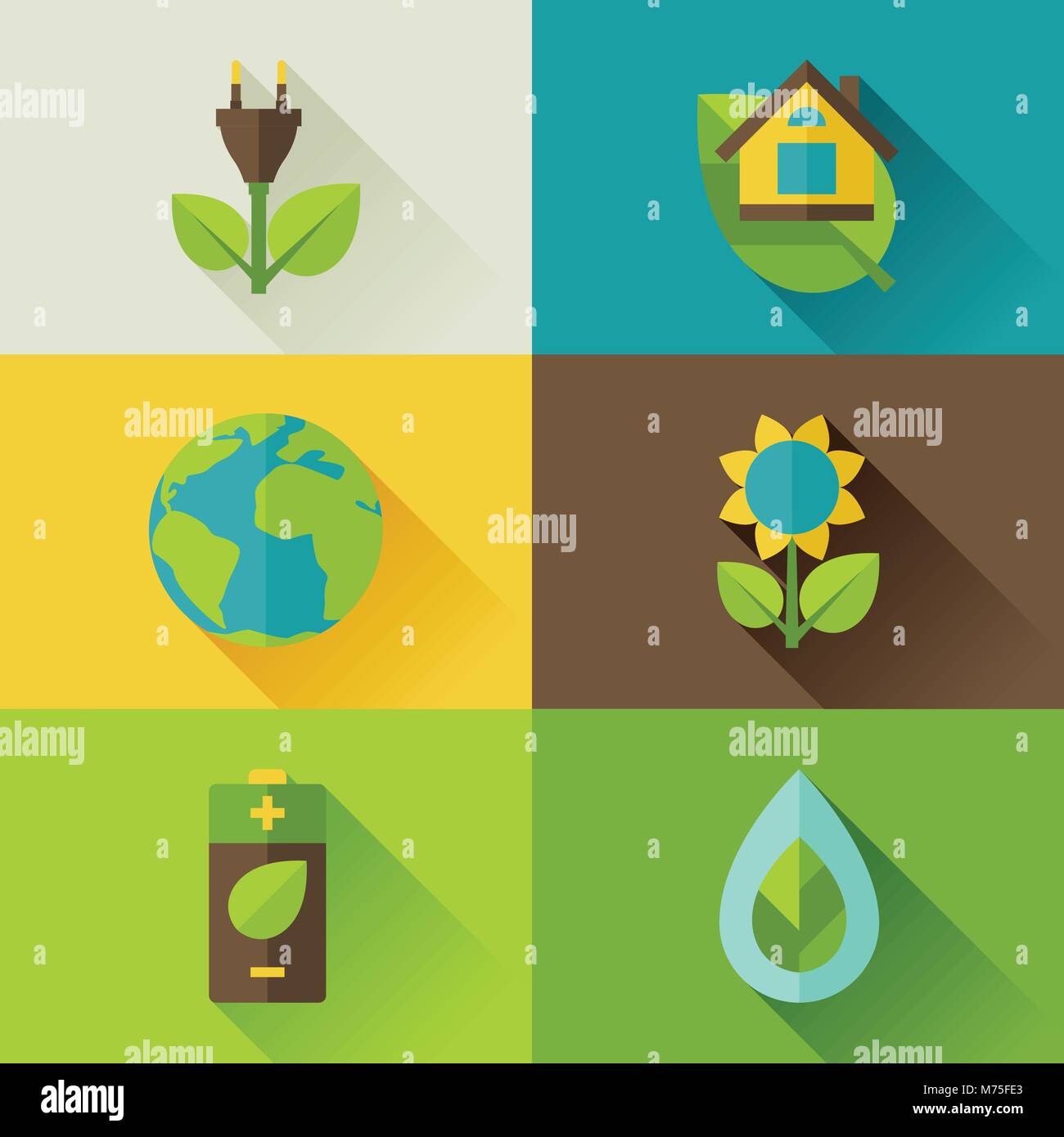 Ecology set of environment and pollution icons Stock Vector Image & Art ...