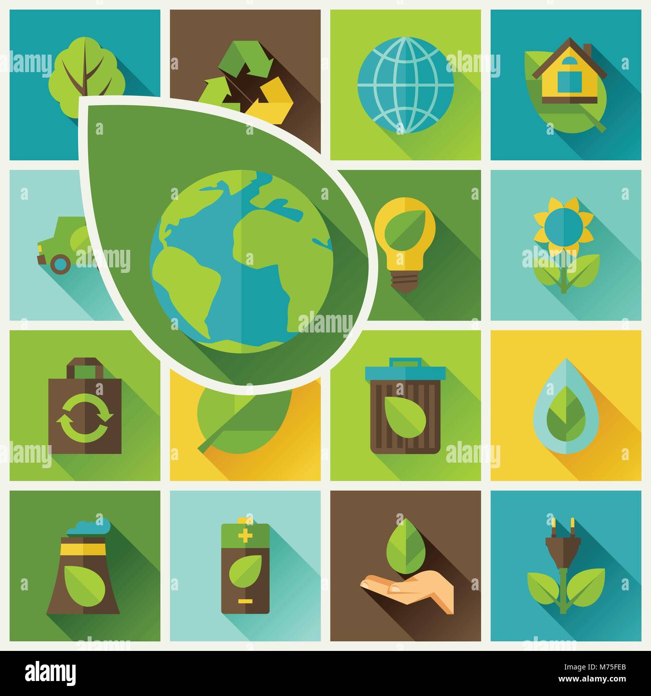 Ecology background with environment icons Stock Vector Image & Art - Alamy