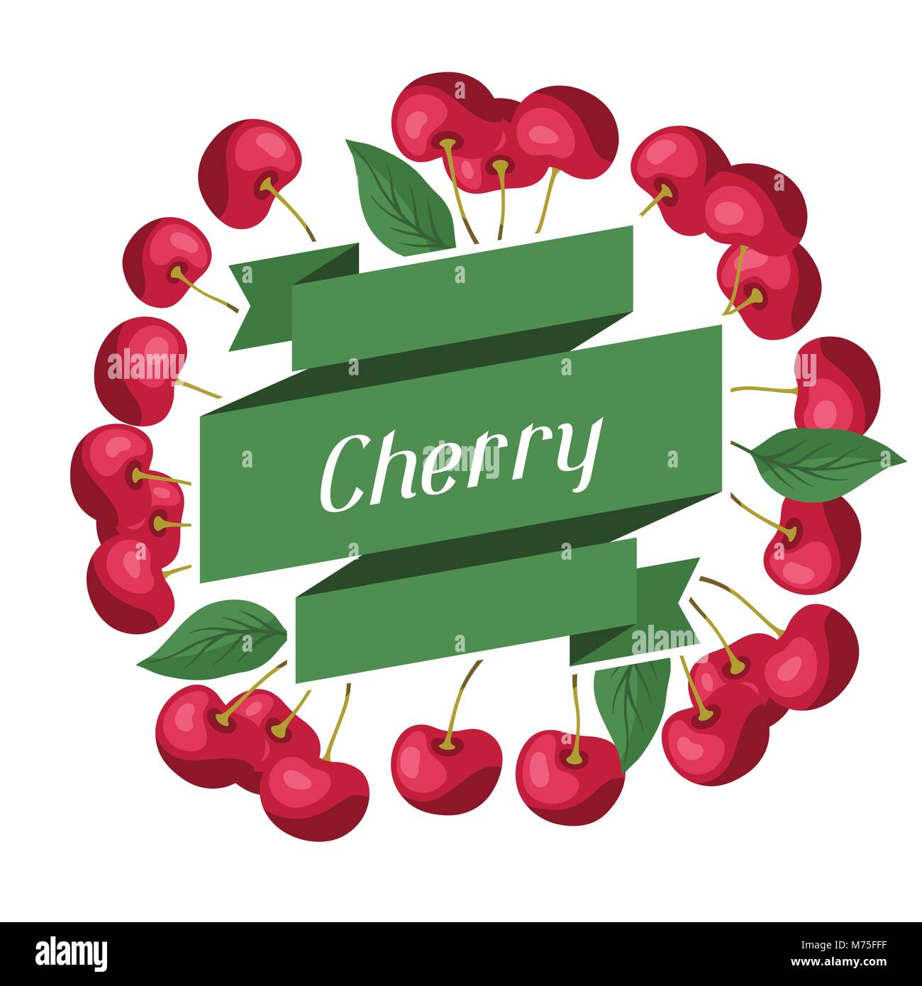 Nature background design with cherries Stock Vector Image & Art - Alamy