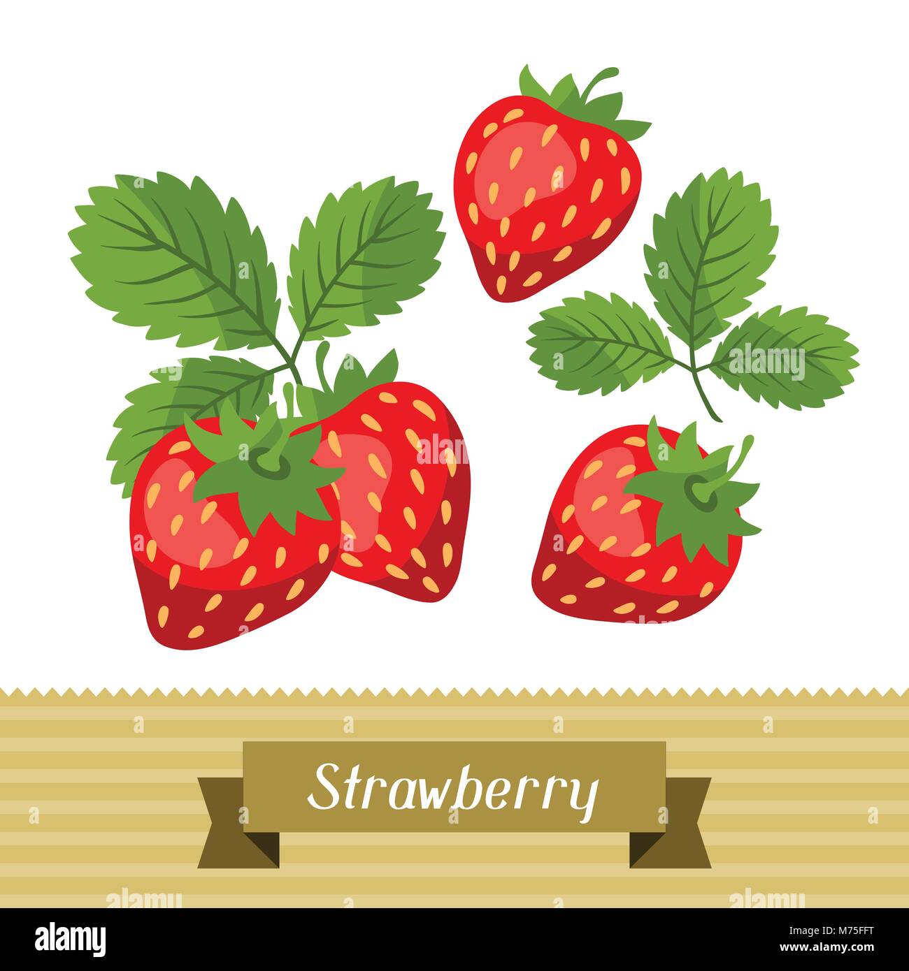 Fresh strawberries strawberry jam Stock Vector Images - Alamy