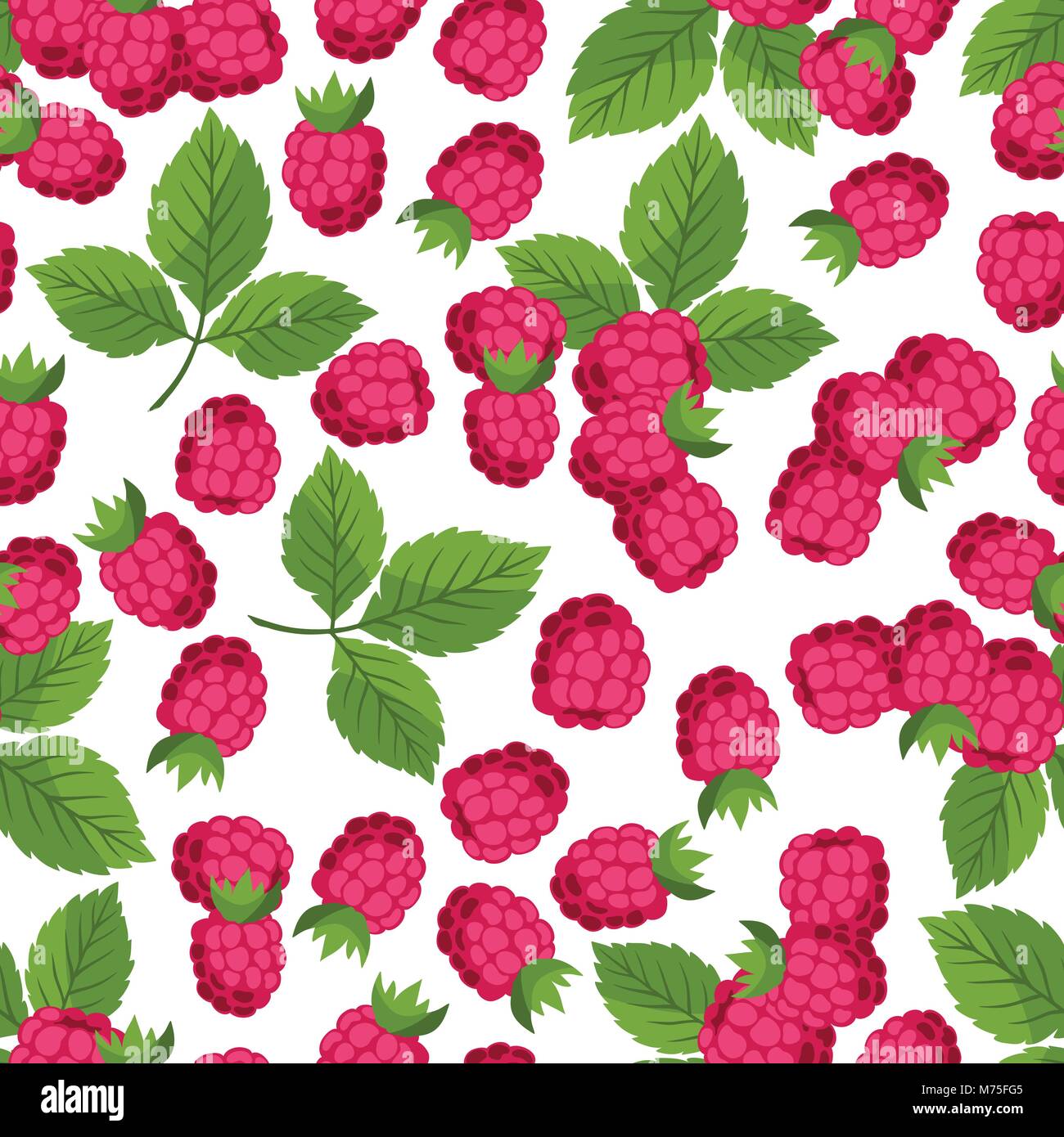 Seamless nature pattern with raspberries Stock Vector Image & Art - Alamy