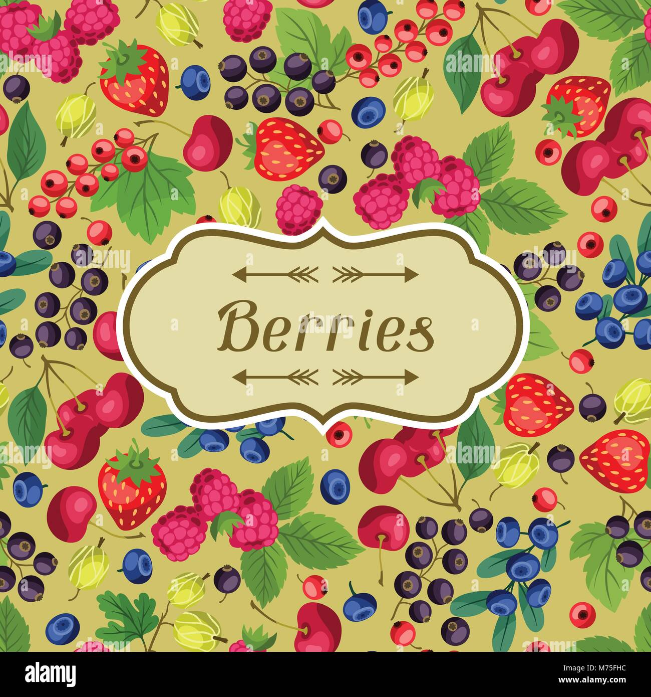 Nature background design with berries Stock Vector Image & Art - Alamy