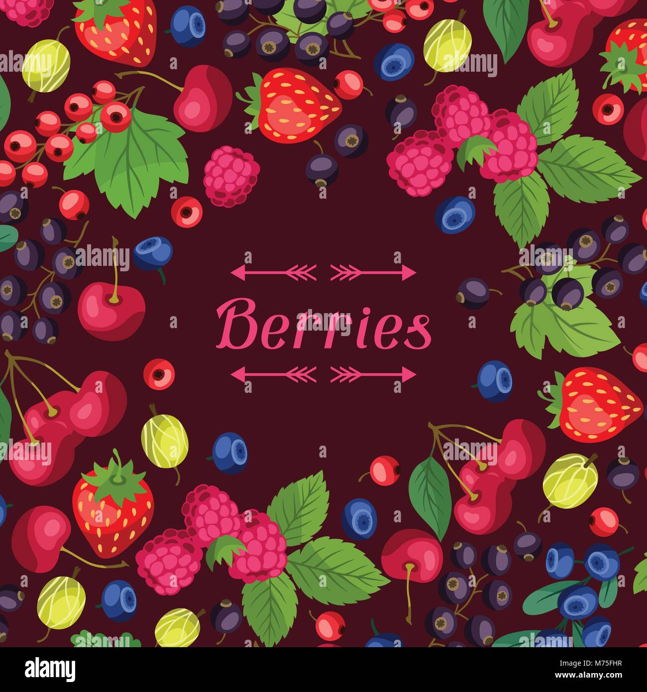 Nature background design with berries Stock Vector Image & Art - Alamy