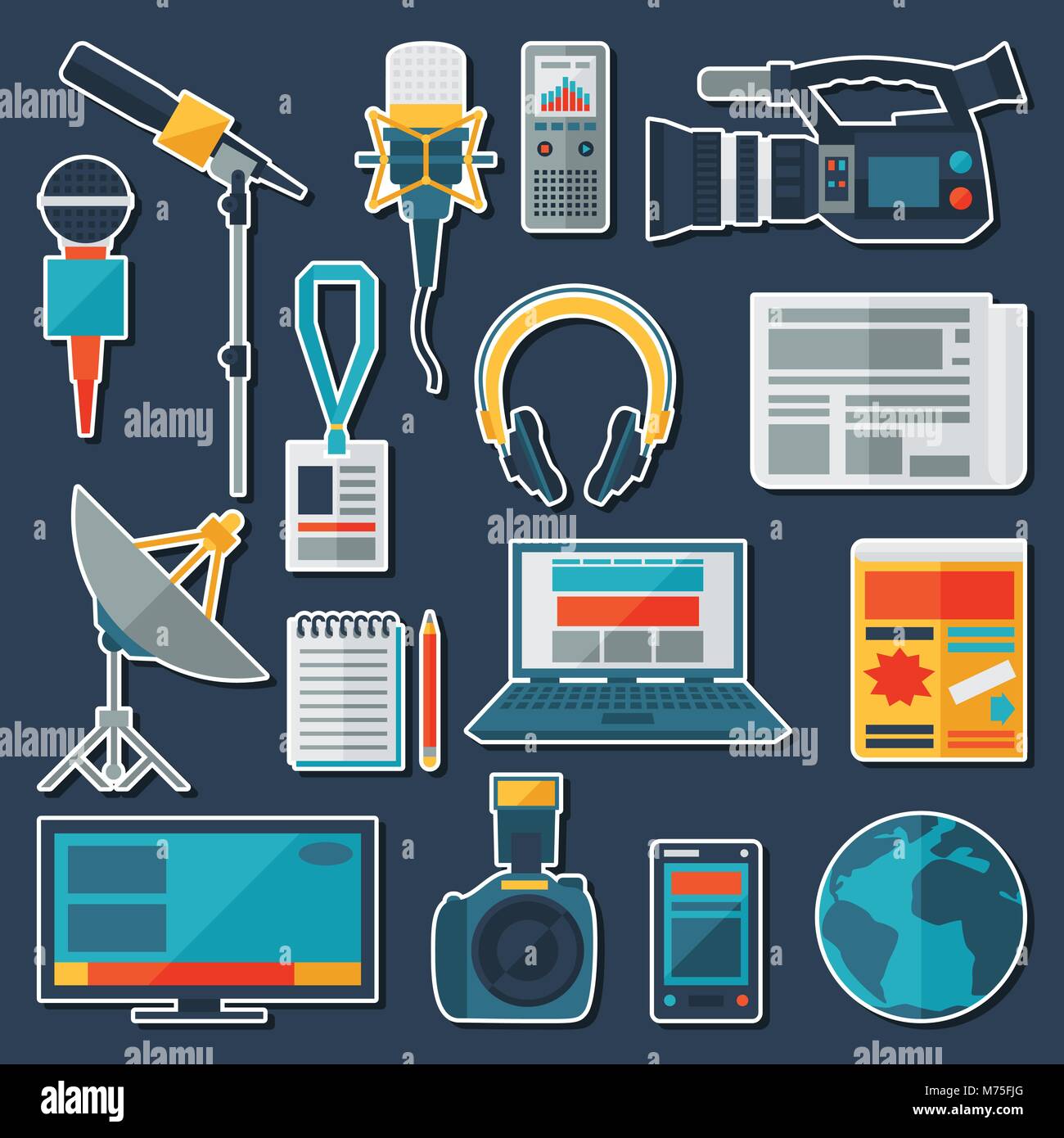 Set of journalism icons Stock Vector Image & Art - Alamy