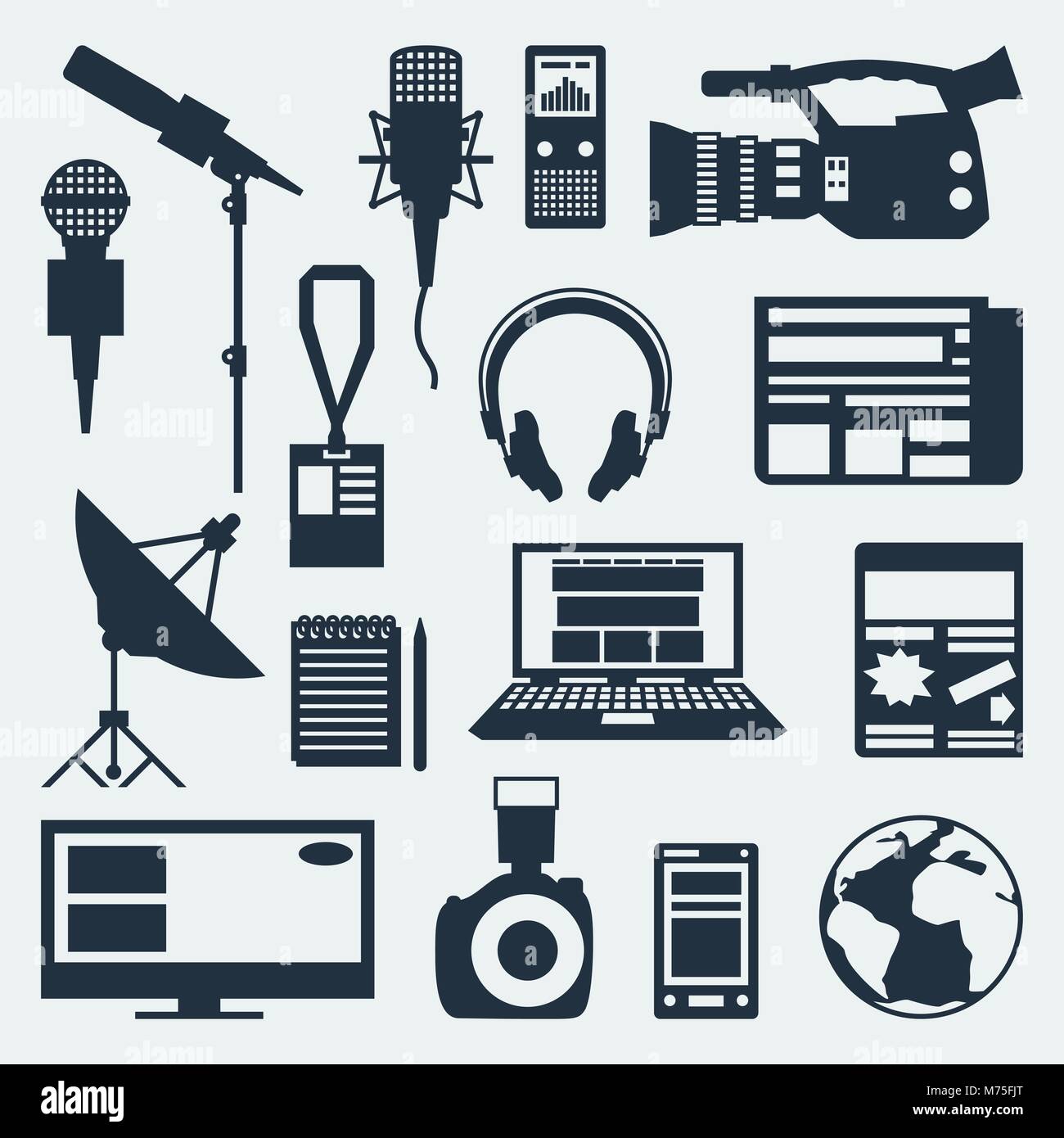 Set of journalism icons Stock Vector Image & Art - Alamy