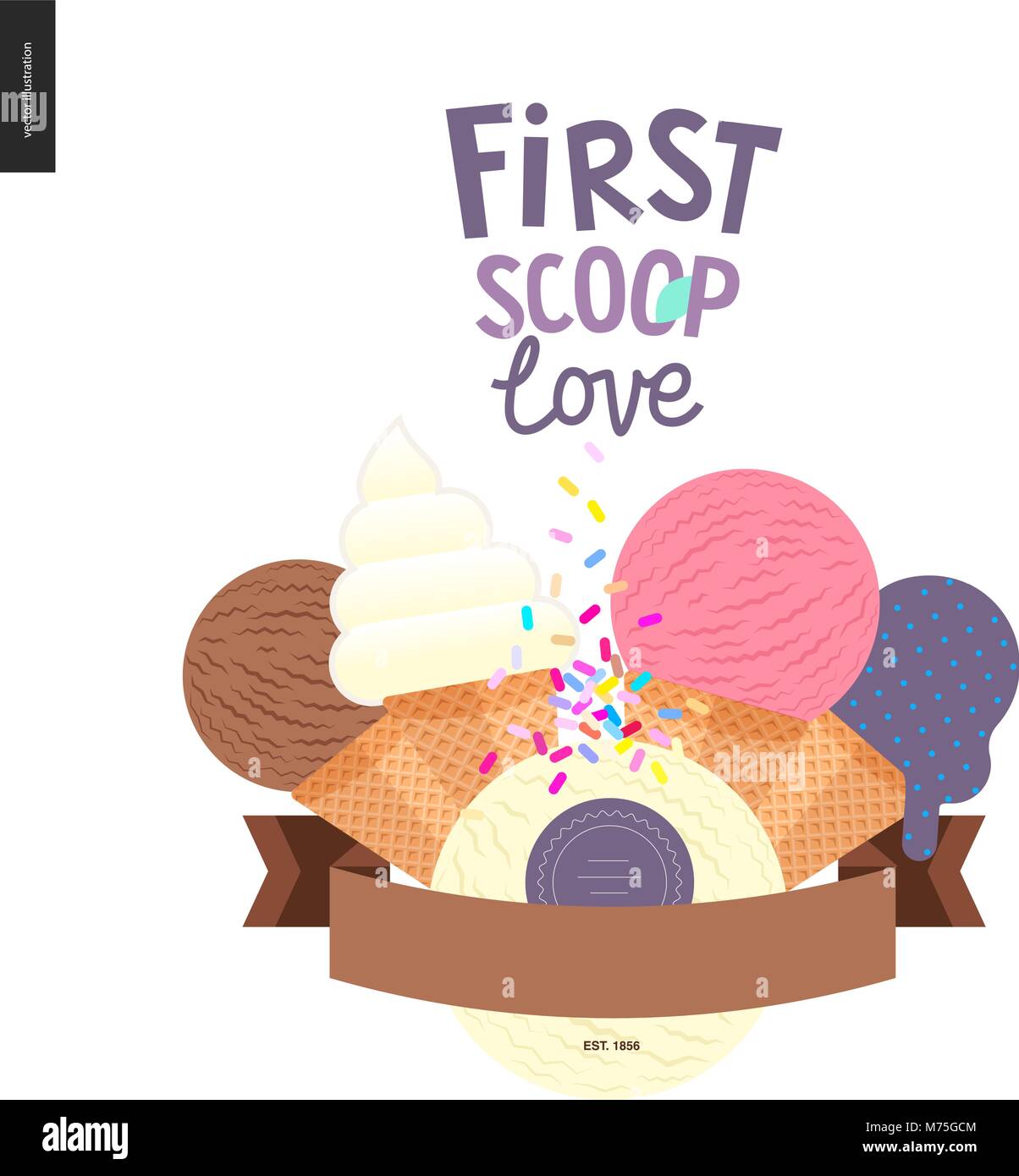 First ice cream Stock Vector Images - Alamy