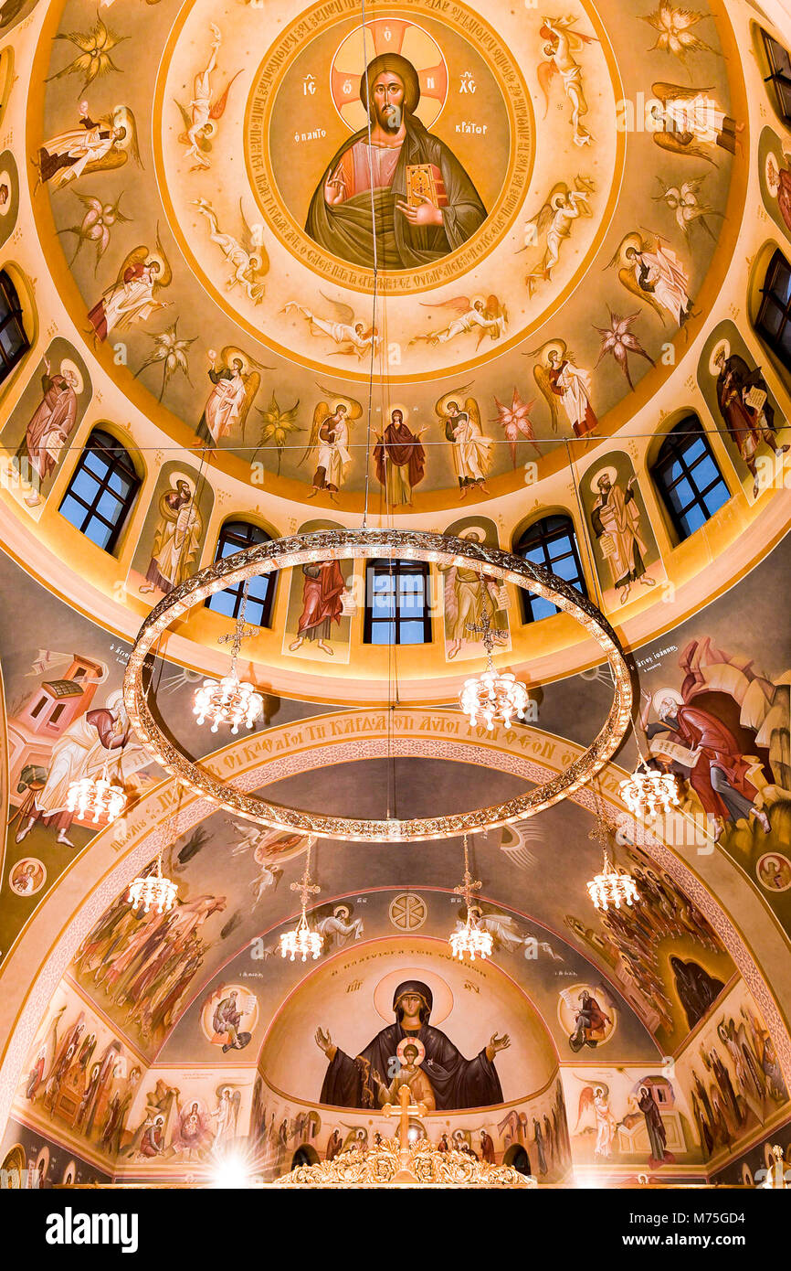 Religion Greek Orthodox Church Greece Dome Painting Stock Photos ...