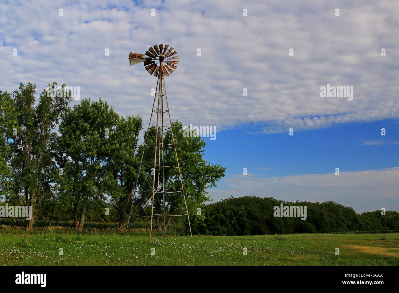 Windmill on the Plains Stock Photo - Alamy