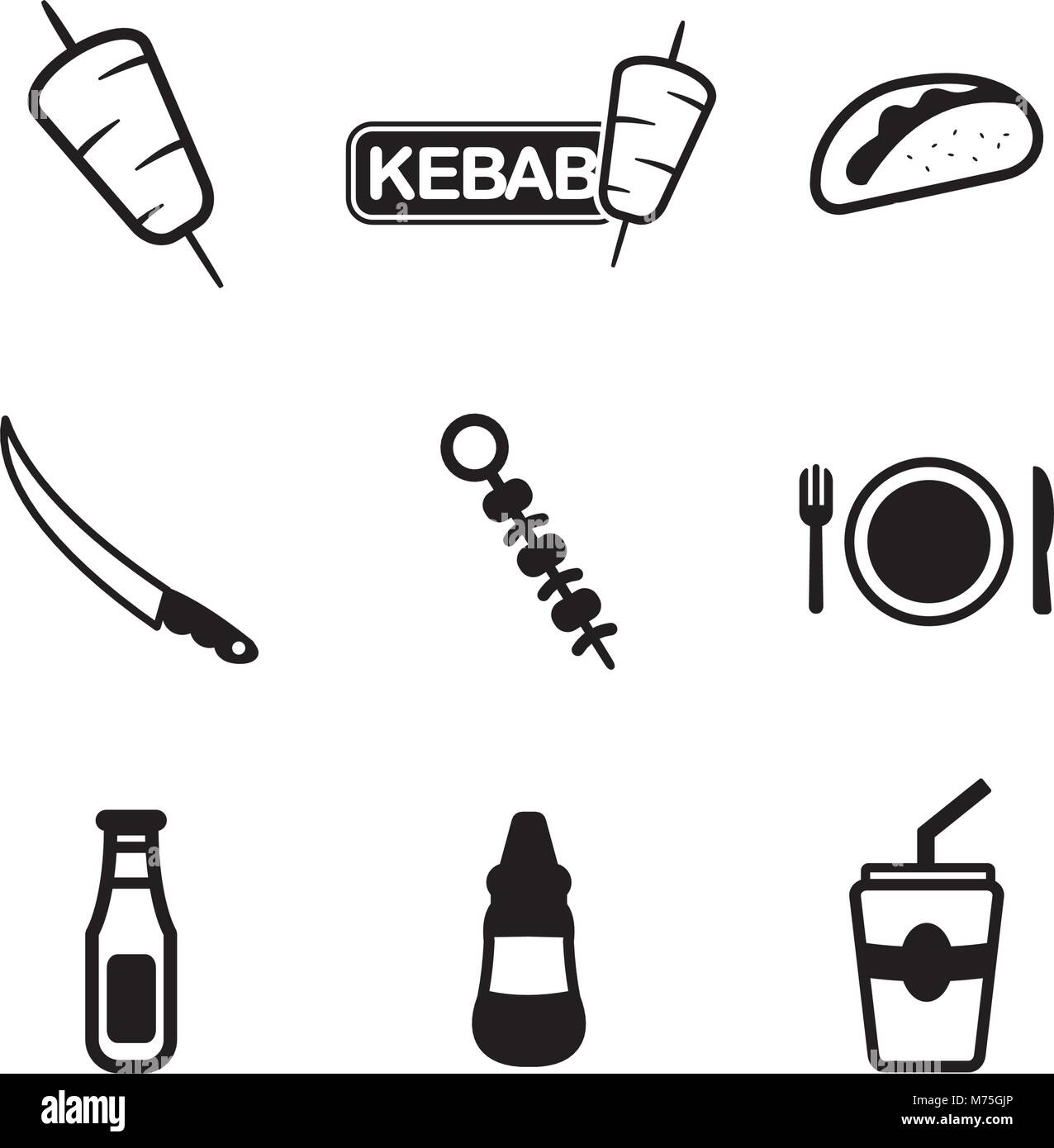 Chicken kebab takeaway Stock Vector Images - Alamy