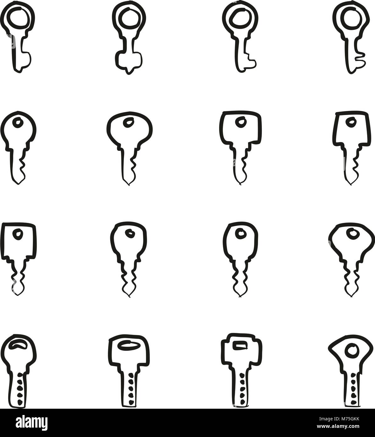 Keys Icons Freehand Stock Vector Image & Art - Alamy