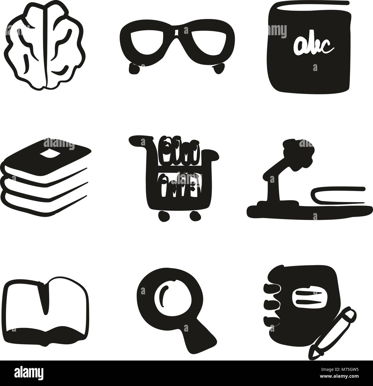 Book cart library Stock Vector Images - Alamy