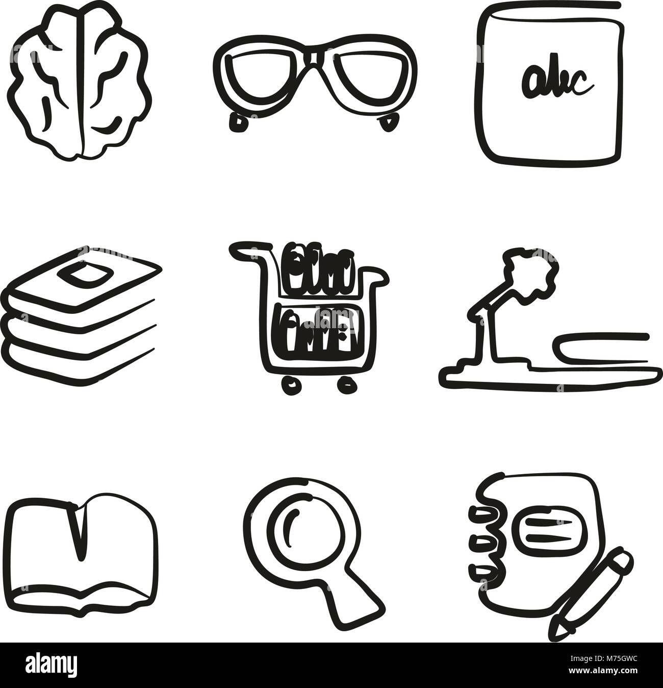 Book cart library Stock Vector Images - Alamy