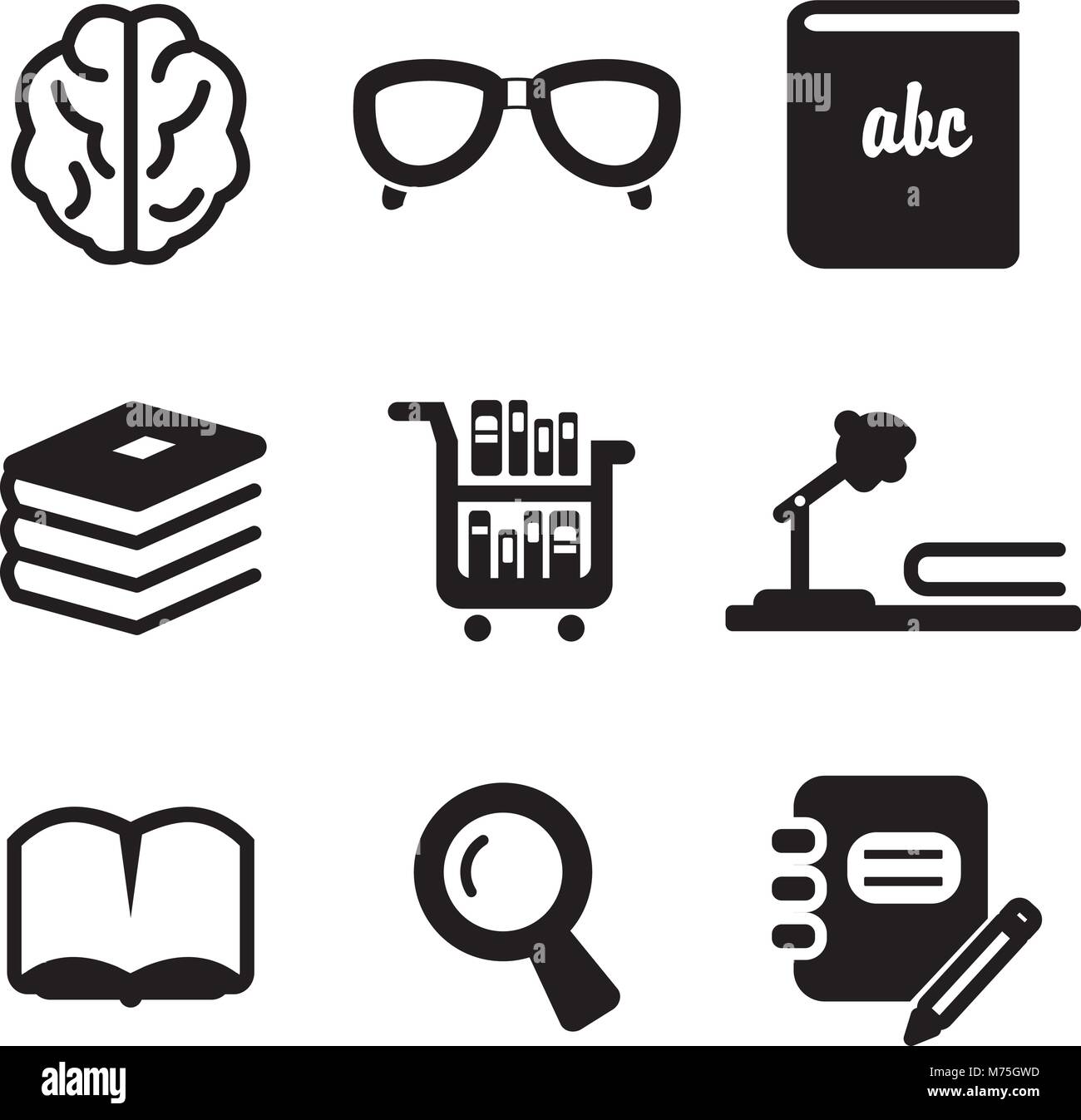 Book cart library Stock Vector Images - Alamy