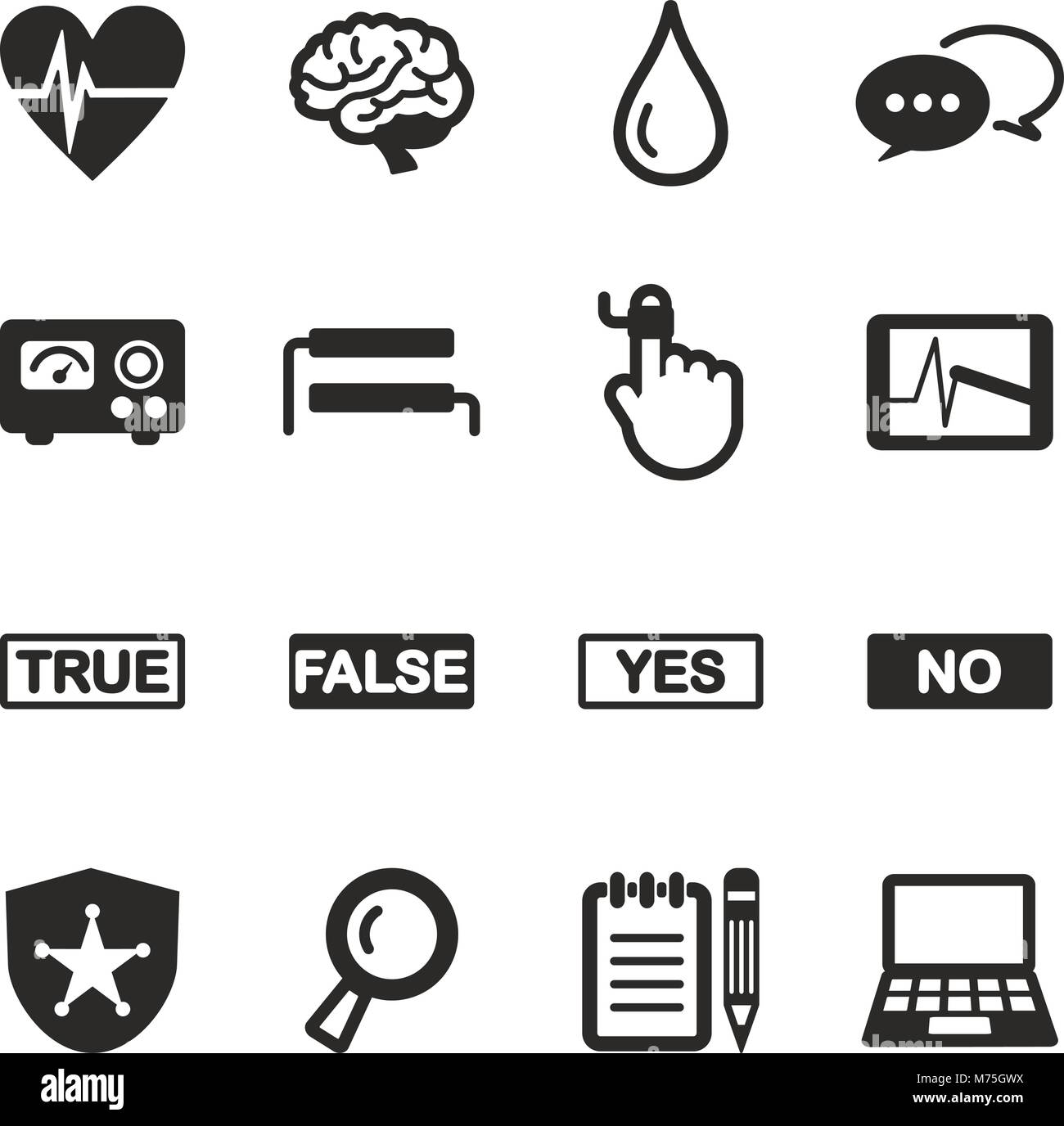 Lie Detector Icons Stock Vector Image & Art - Alamy