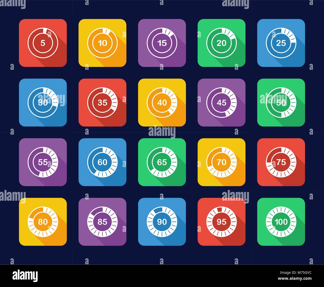 Loading Or Percentage Icons Set Stock Vector Image & Art - Alamy