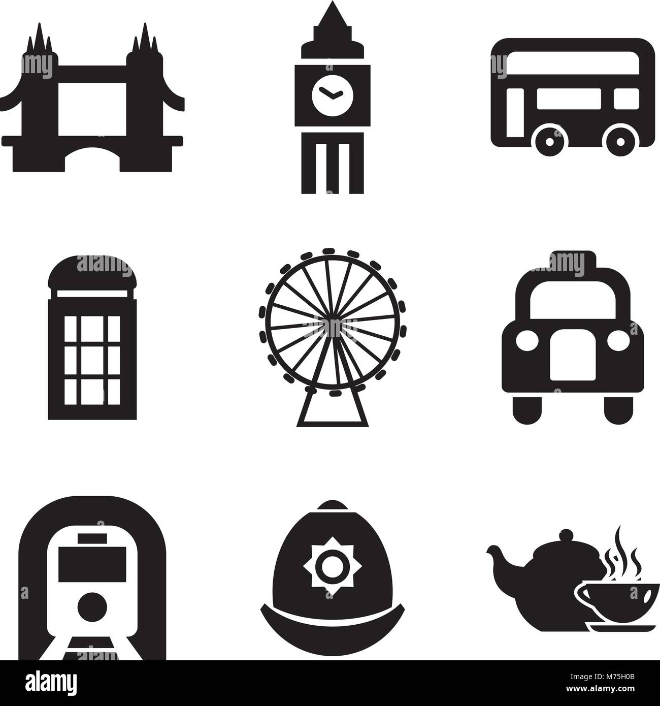 London red bus black taxi Stock Vector Images - Alamy
