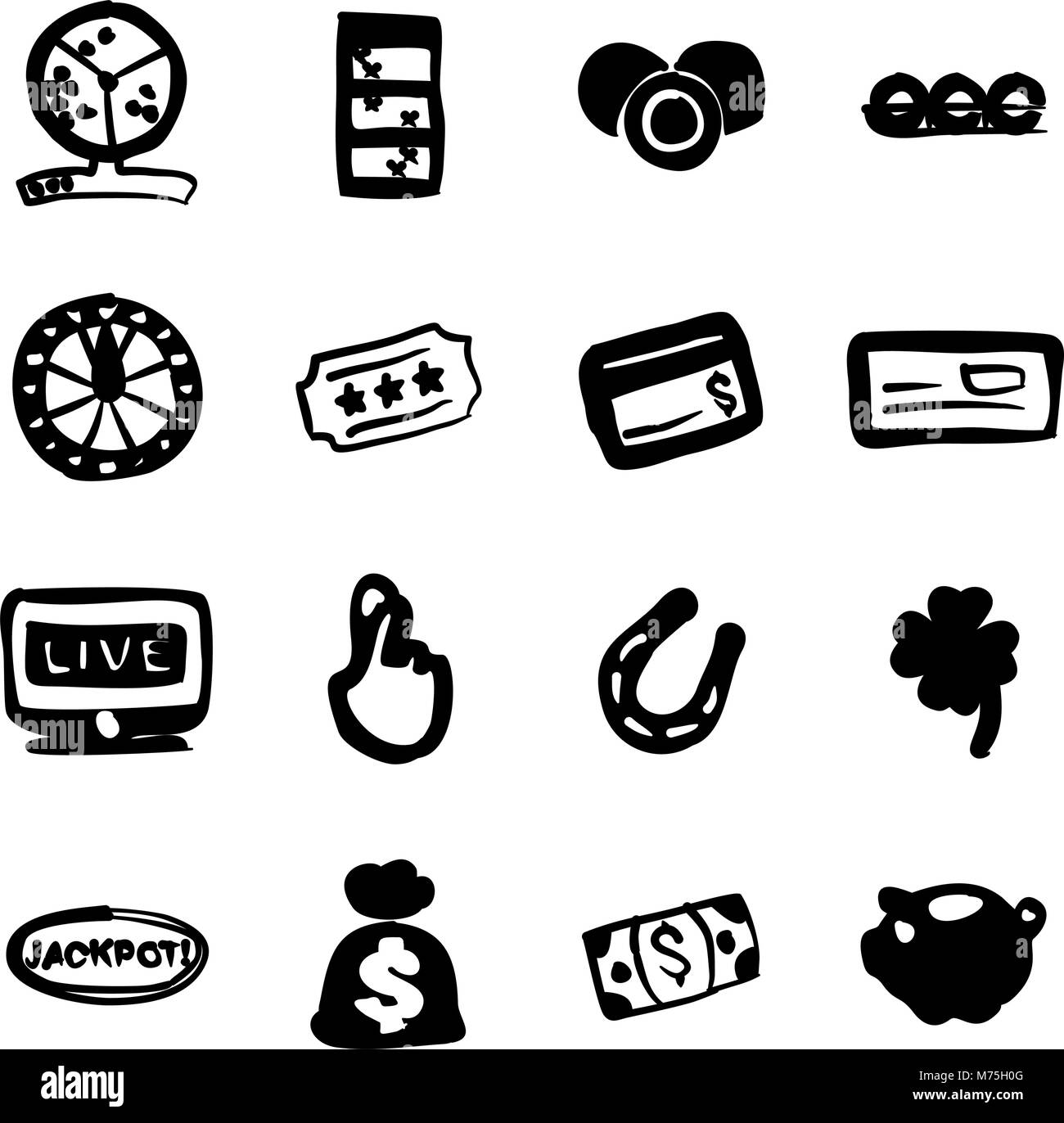 Lottery Icons Freehand Fill Stock Vector Image & Art - Alamy