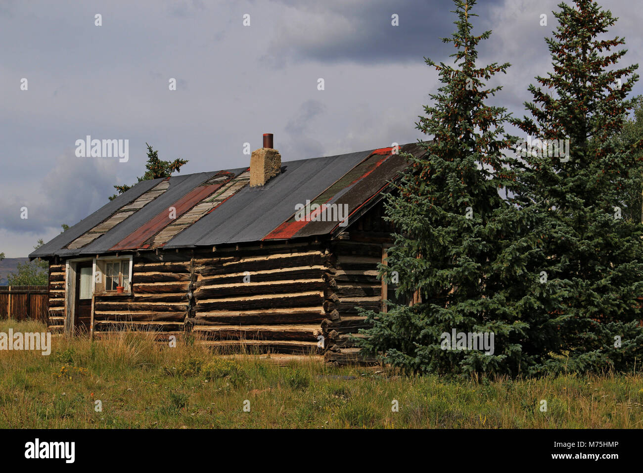 Rustic Log Cabins in the Rocky Mountains Stock Photo - Alamy