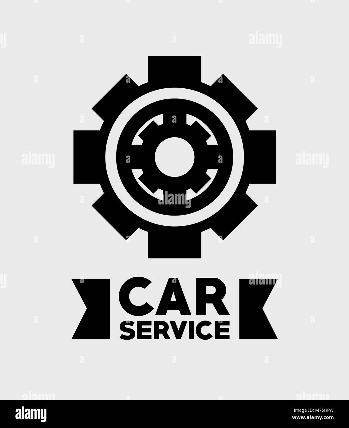 Car service design with gear wheel over gray background, vector ...