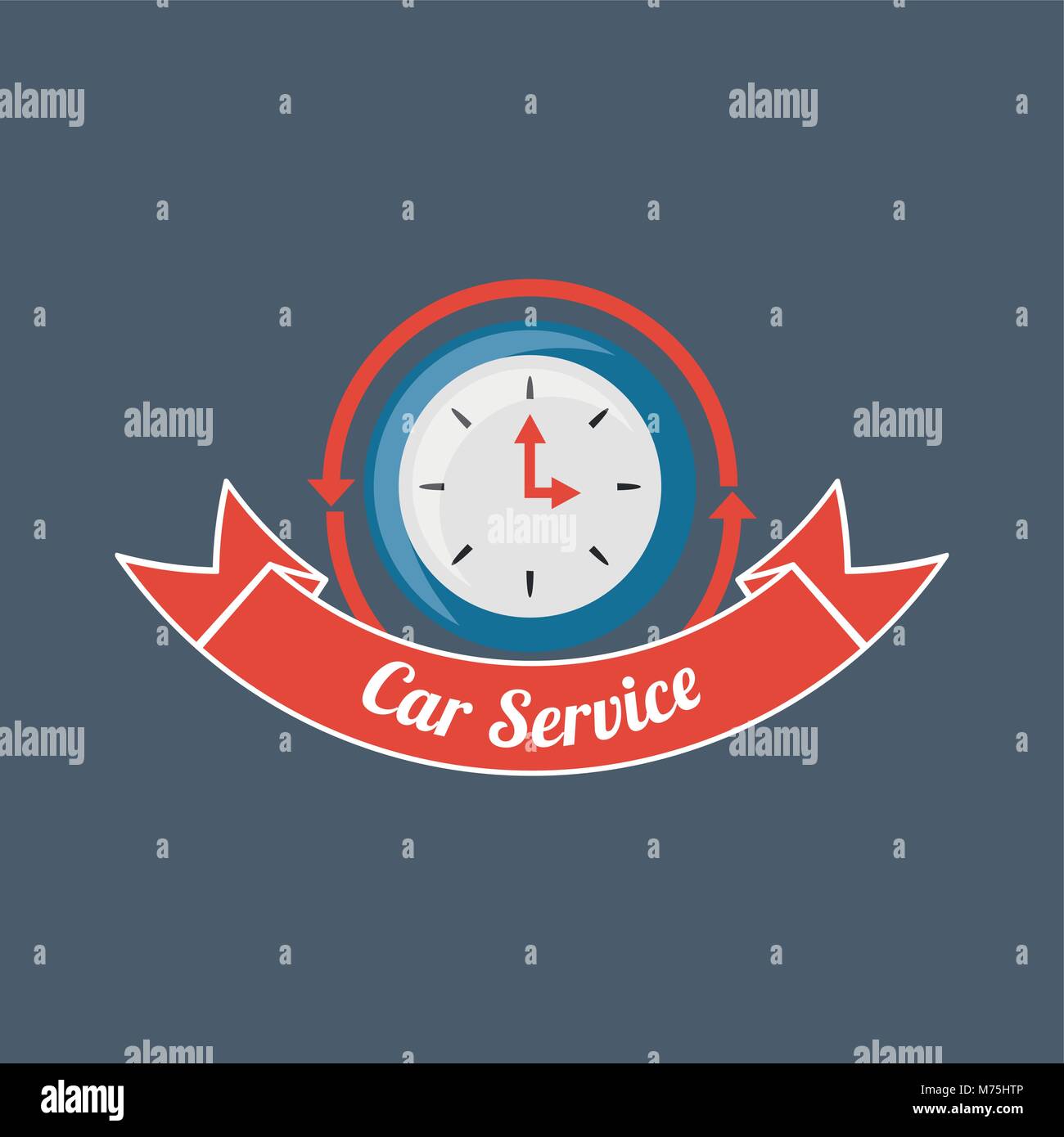 car service design with clock icon over blue background, colorful ...