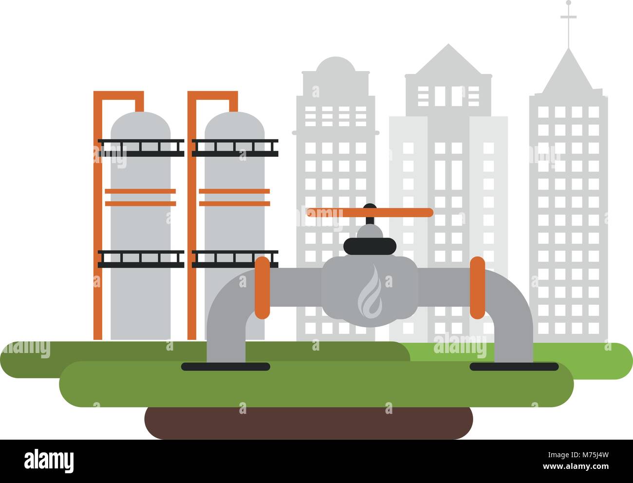 Natural gas factory vector illustration graphic design Stock Vector ...